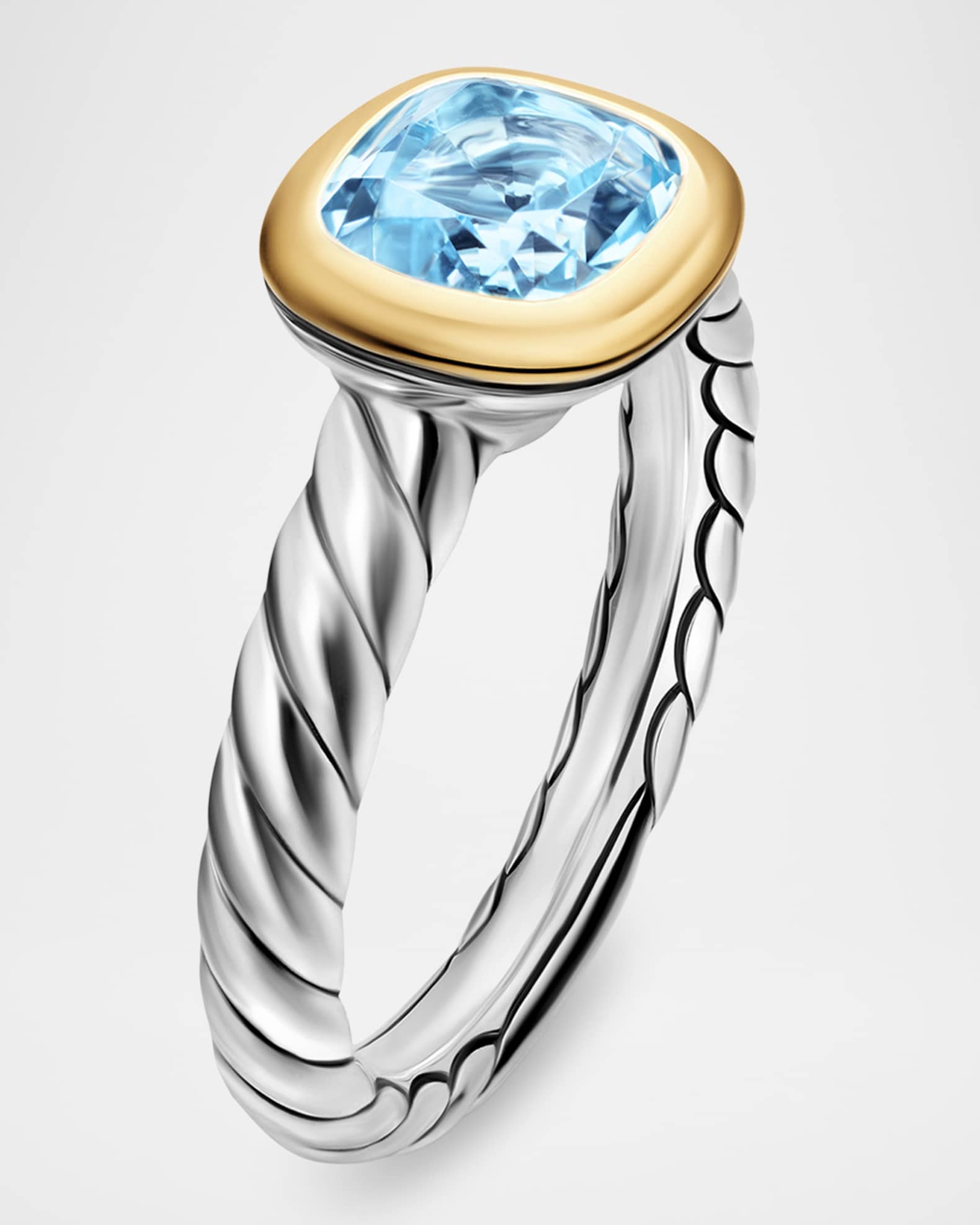 David Yurman DY Mercer Color Stone Ring with Sky Blue Topaz in Silver ...