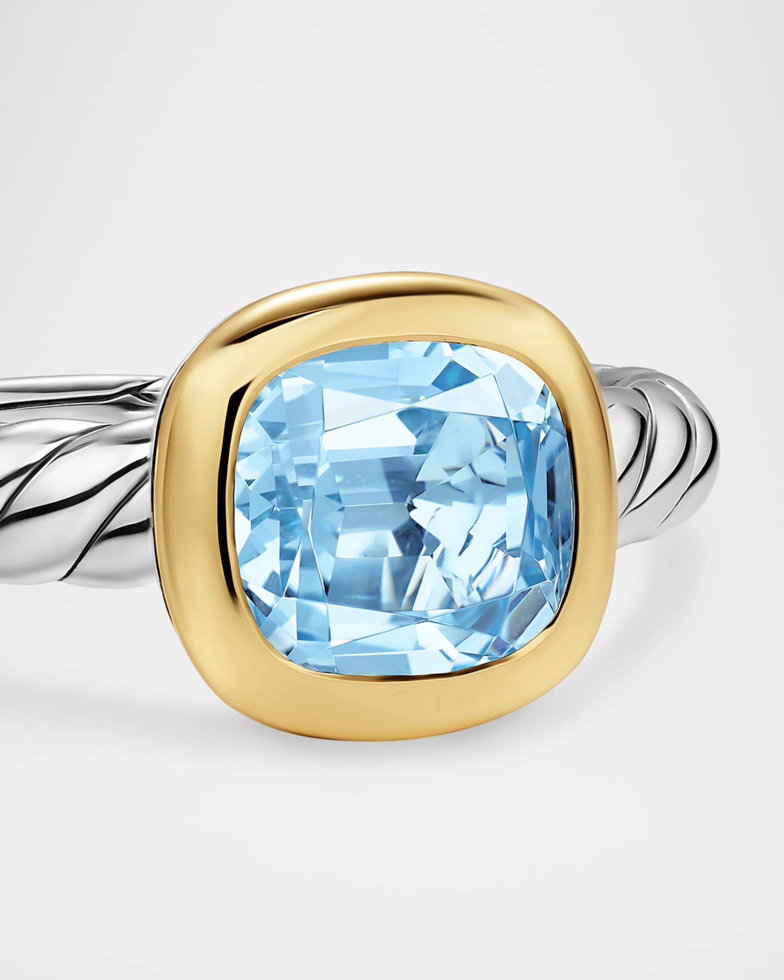 David Yurman DY Mercer Color Stone Ring with Sky Blue Topaz in Silver ...