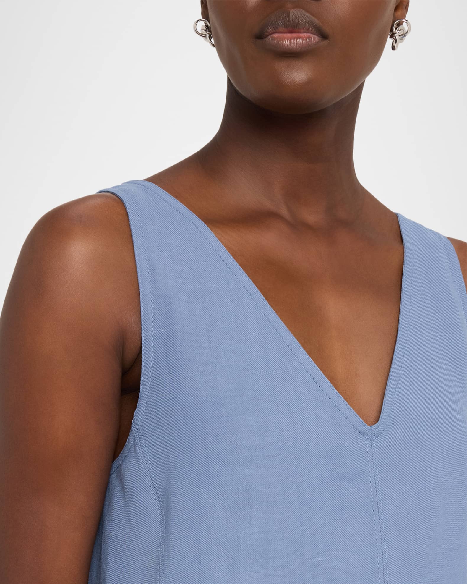 Brunello Cucinelli Crispy Silk Belted Sleeveless Maxi Dress | Neiman Marcus