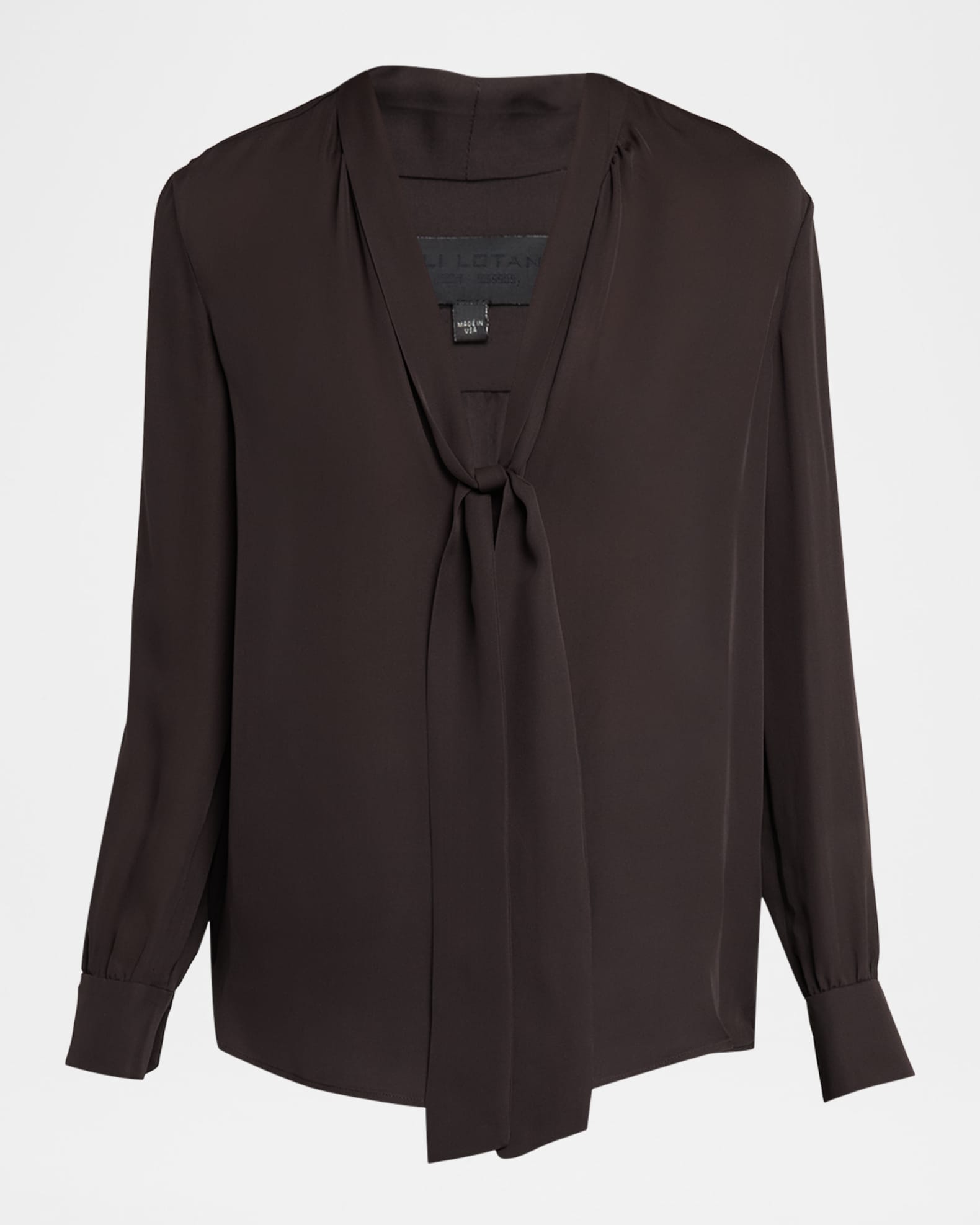 Nili Lotan Janese Scarf-Neck Silk Blouse | Neiman Marcus