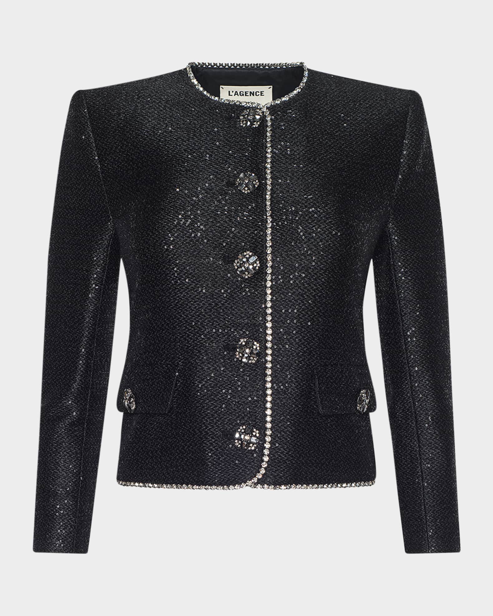 L'Agence Zell Sequined Tweed Jacket | Neiman Marcus