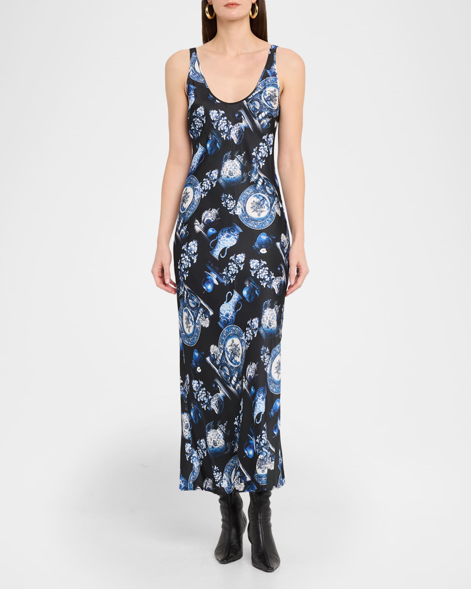 L'Agence Akiya Satin Tank Dress | Neiman Marcus