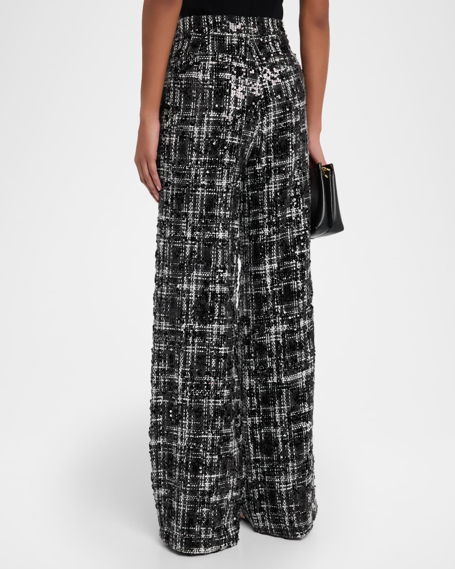 L'Agence Livvy Sequined Tweed Trousers | Neiman Marcus