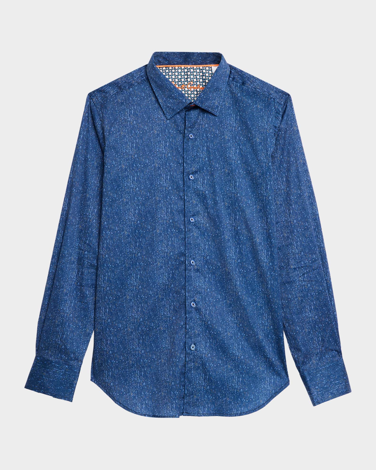 Robert Graham Men's Beekman Texture Print Button-Down Shirt | Neiman Marcus