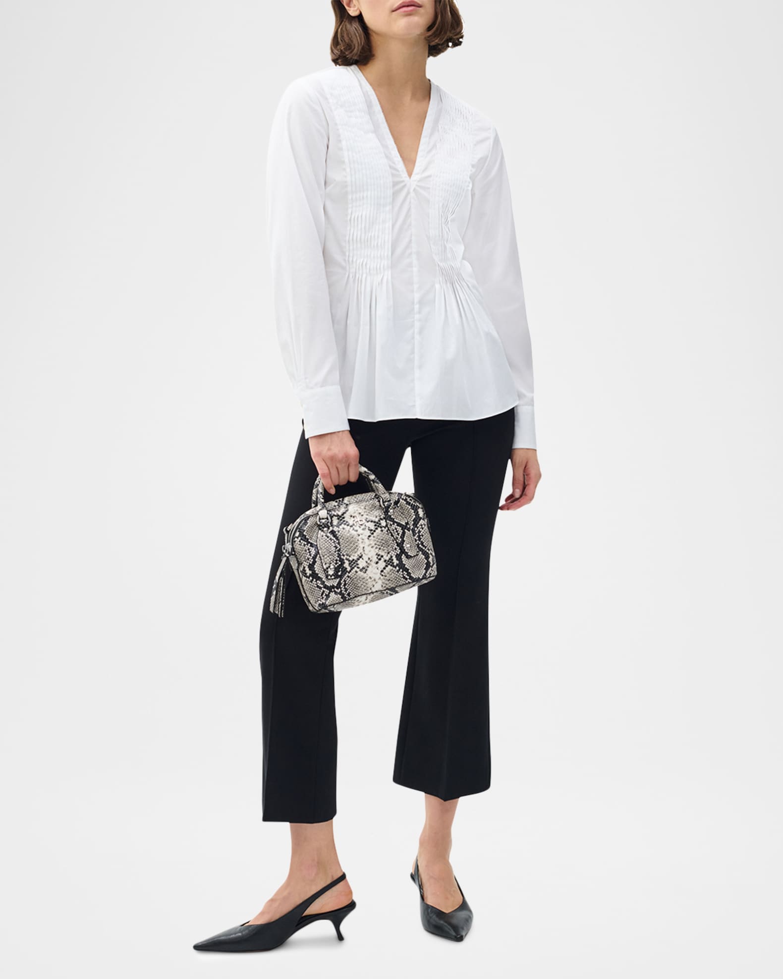Rag & Bone Asher Pleated Long-Sleeve Blouse | Neiman Marcus