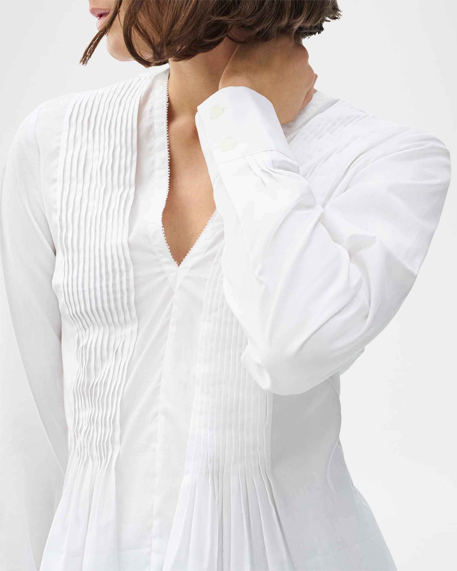 Rag & Bone Asher Pleated Long-Sleeve Blouse | Neiman Marcus