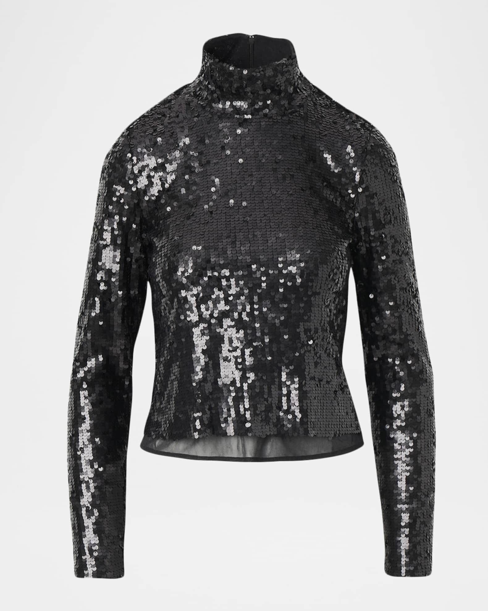 Rag & Bone Lucy Sequined Turtleneck Top | Neiman Marcus