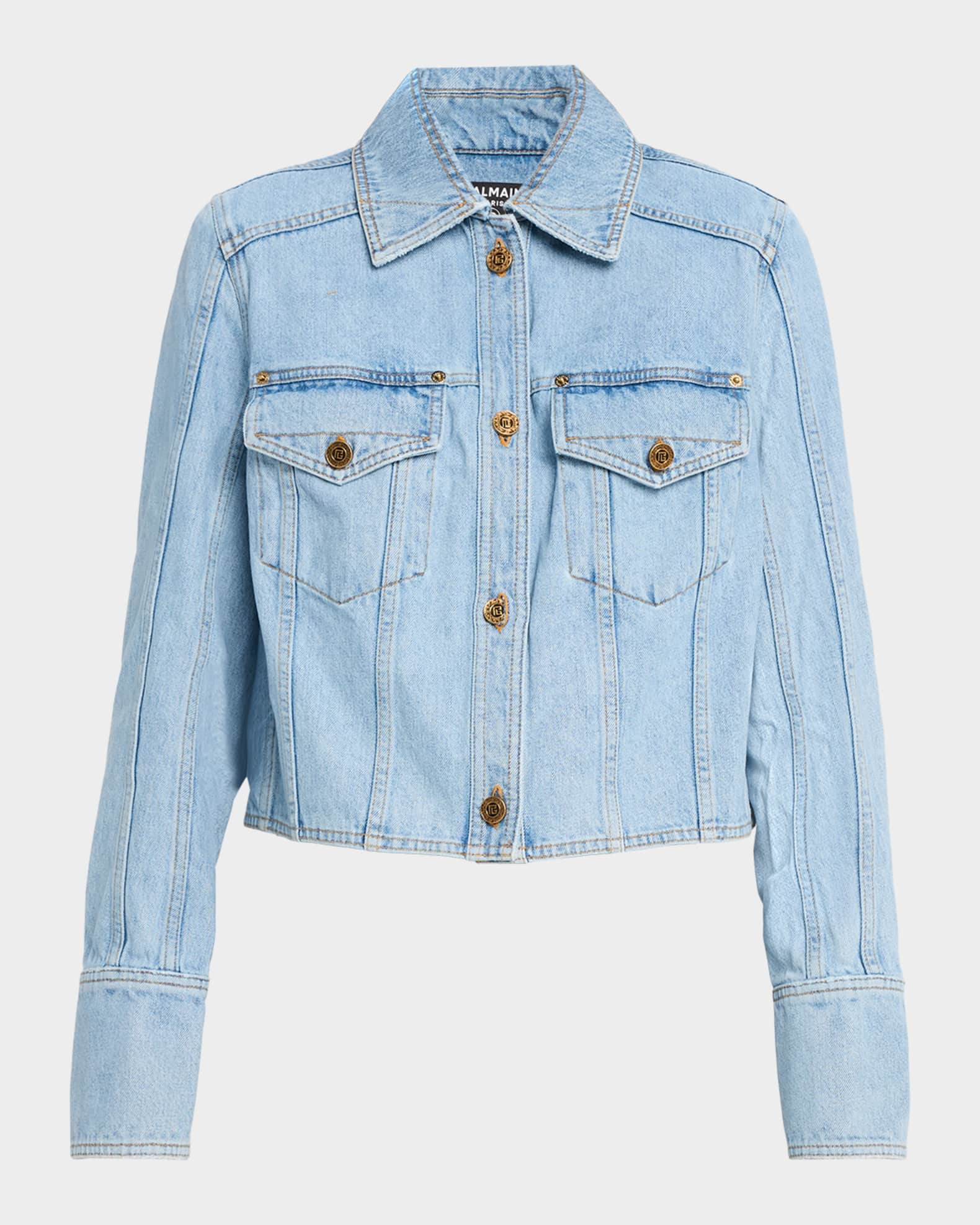 Balmain Two-Pocket Denim Jacket | Neiman Marcus