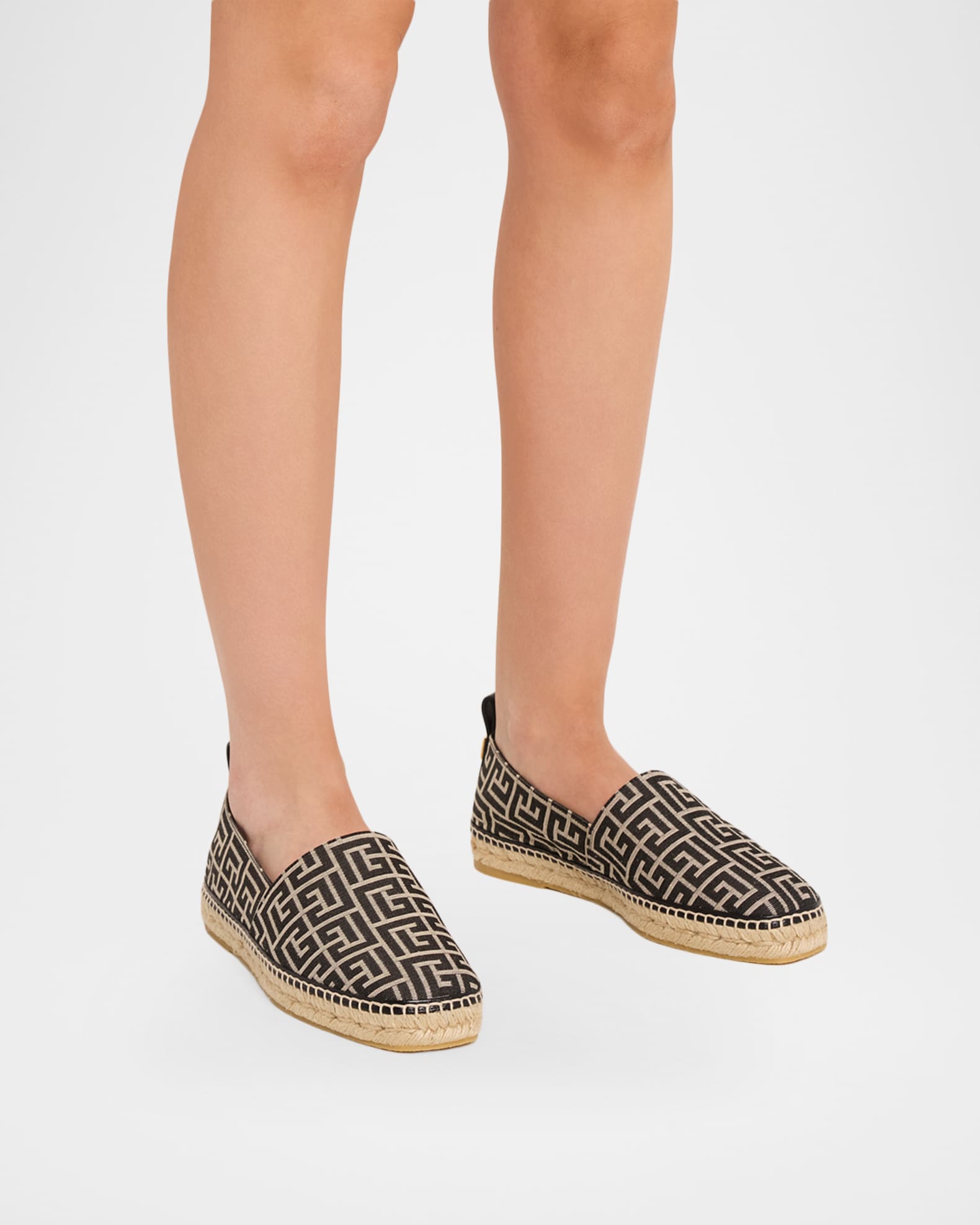 Balmain Men's Monogram Jacquard Espadrilles | Neiman Marcus