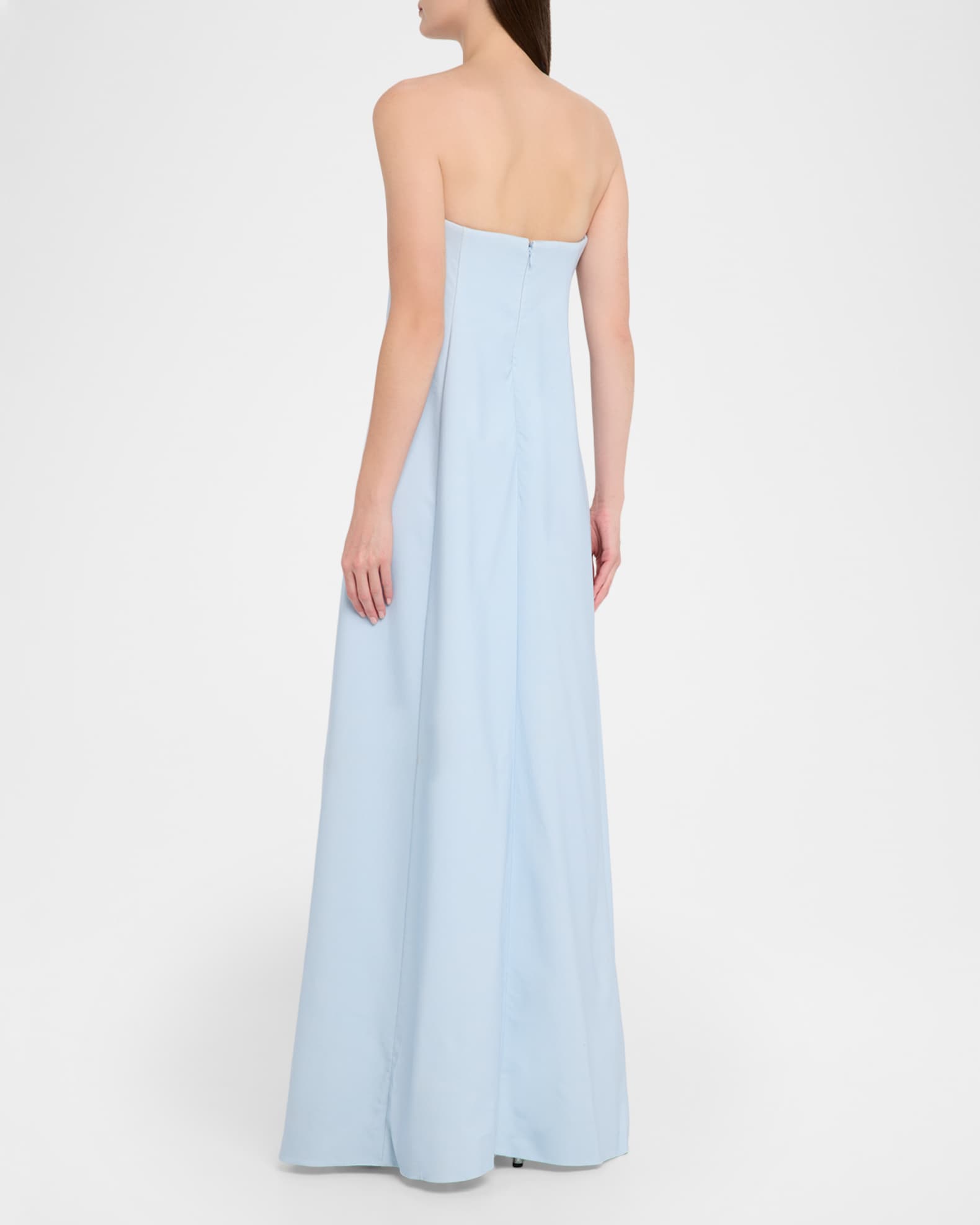 Oscar de la Renta Strapless Chinese Cyclamen Print Gown | Neiman Marcus