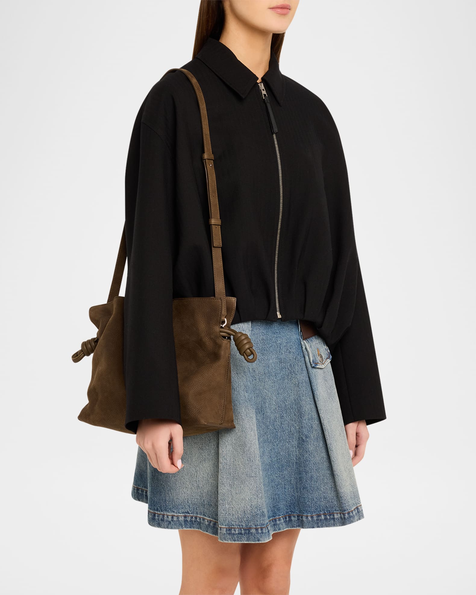 Loewe Flamenco Clutch Bag in Nubuck Leather | Neiman Marcus