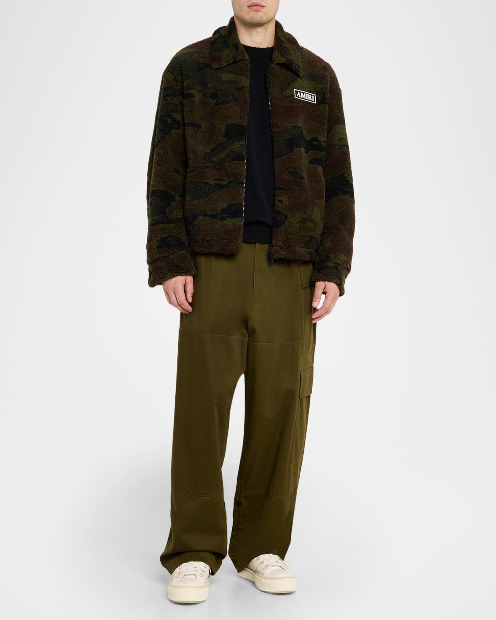 Amiri Men's Camouflage Fleece Full-Zip Blouson | Neiman Marcus