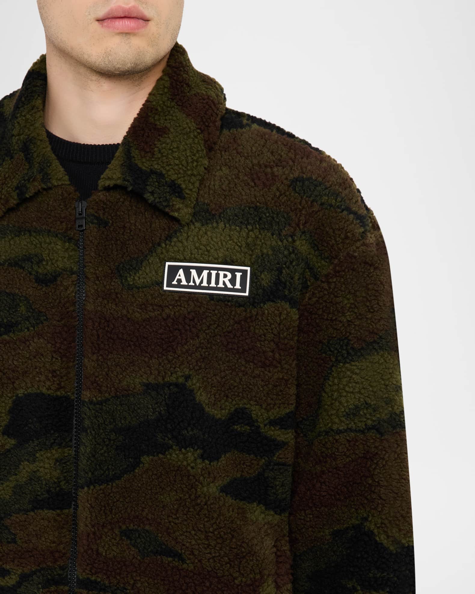 Amiri Men's Camouflage Fleece Full-Zip Blouson | Neiman Marcus