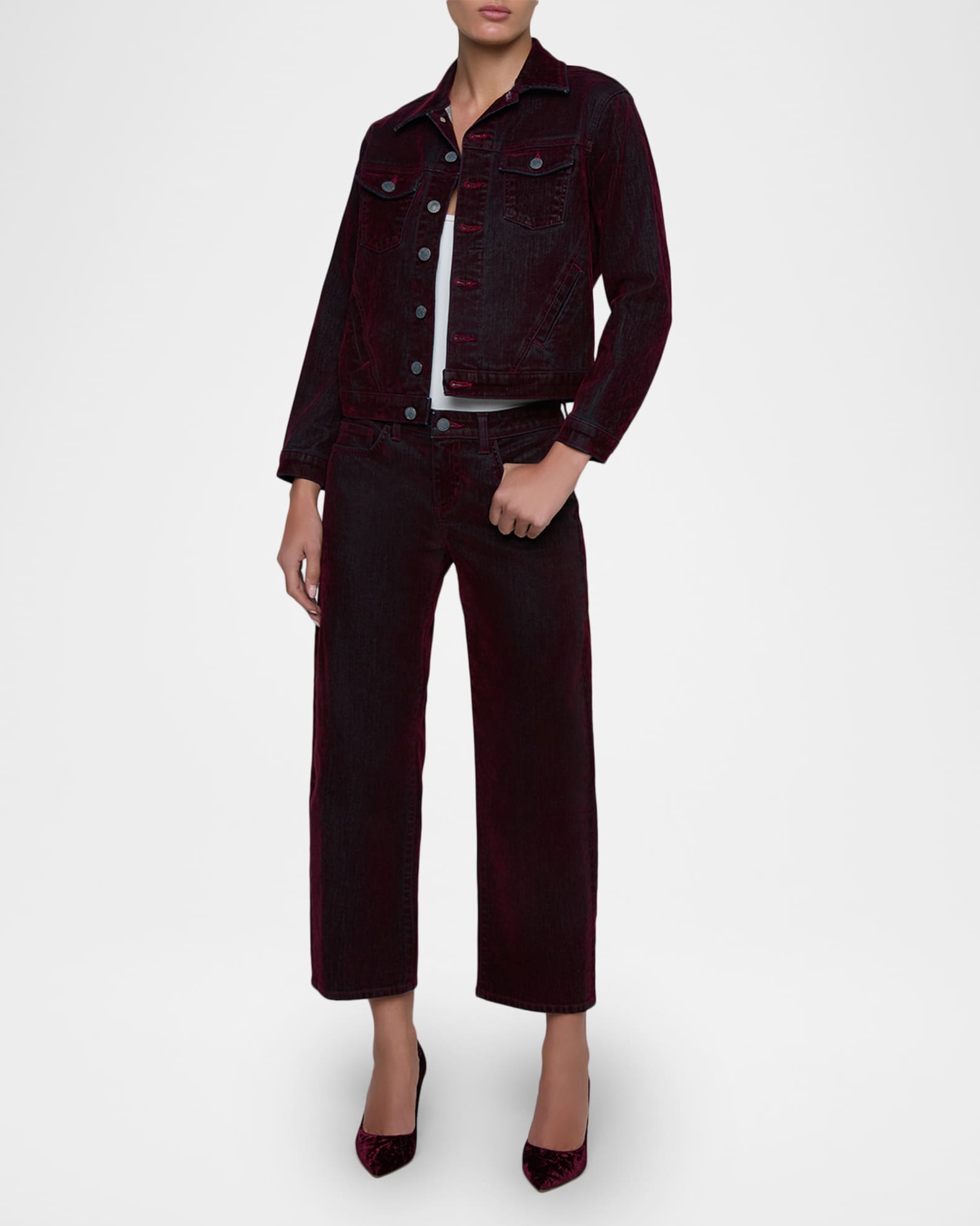 L'Agence Maven Slim Denim Jacket | Neiman Marcus