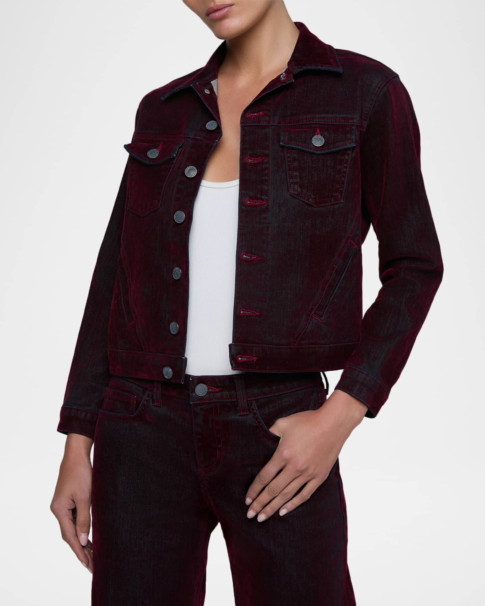 L'Agence Maven Slim Denim Jacket | Neiman Marcus