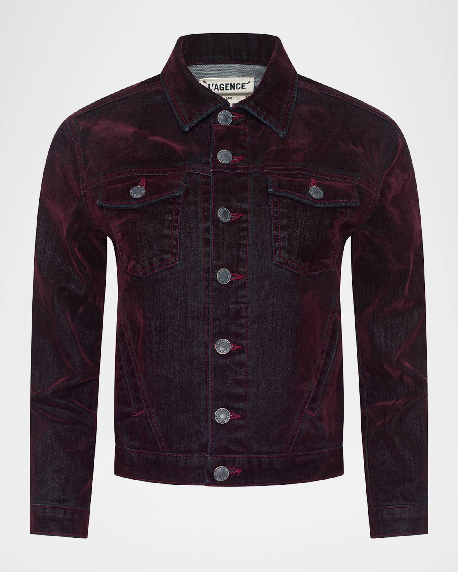 L'Agence Maven Slim Denim Jacket | Neiman Marcus