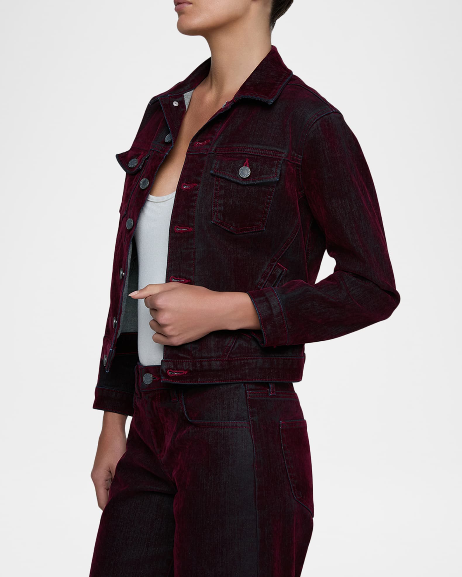 L'Agence Maven Slim Denim Jacket | Neiman Marcus