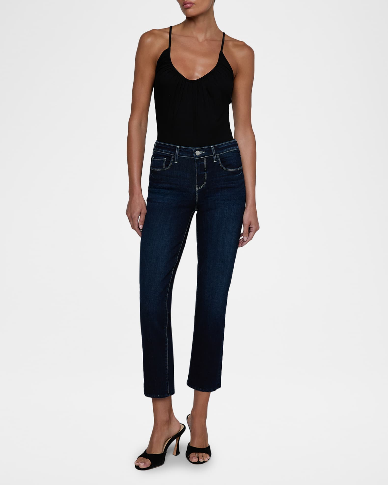 L'Agence Aiden Low-Rise Slim Cropped Jeans | Neiman Marcus