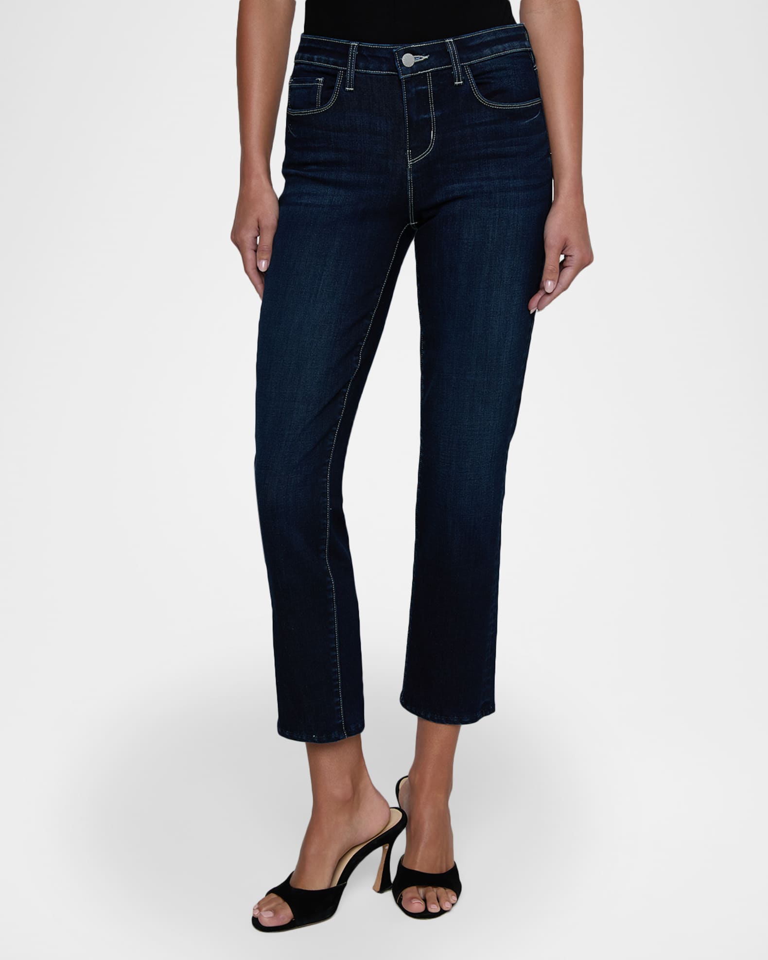 L'Agence Aiden Low-Rise Slim Cropped Jeans | Neiman Marcus