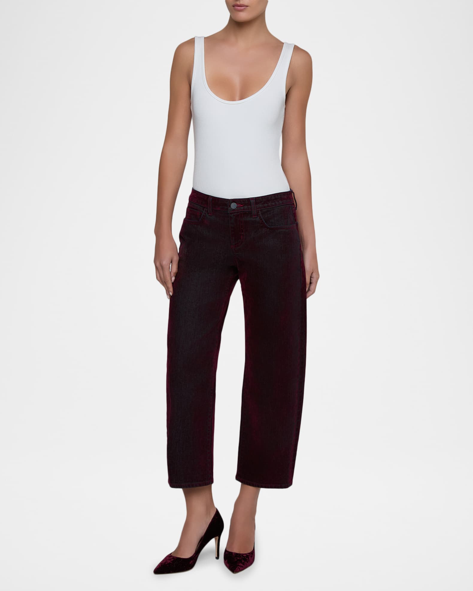 L'Agence Dolores Mid-Rise Barrel Jeans | Neiman Marcus