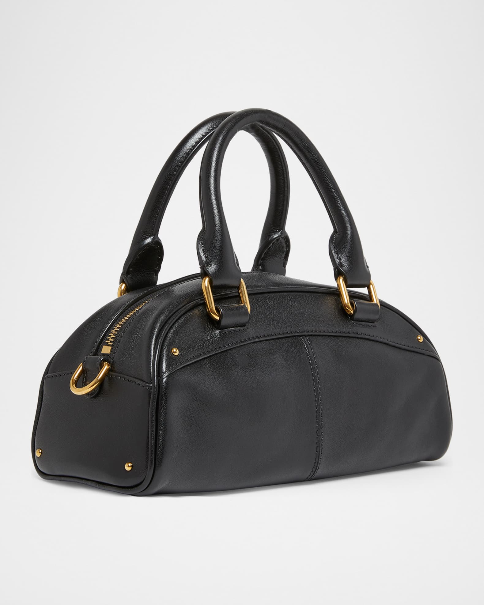 Chloe Small Bowling Top-Handle Bag in Leather | Neiman Marcus