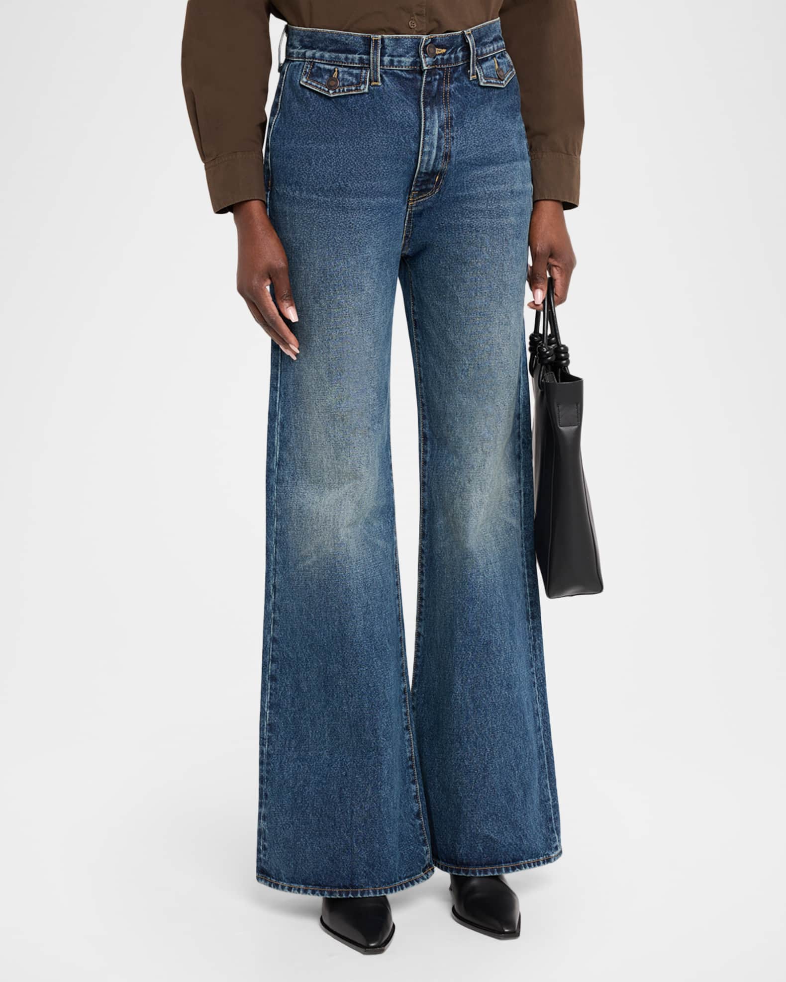 Nili Lotan Edira High-Rise Wide-Leg Jeans | Neiman Marcus