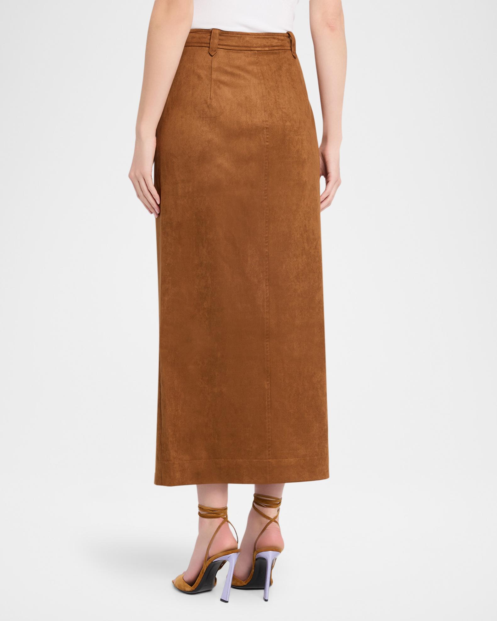 Toccin Meg Faux Suede Midi Skirt | Neiman Marcus