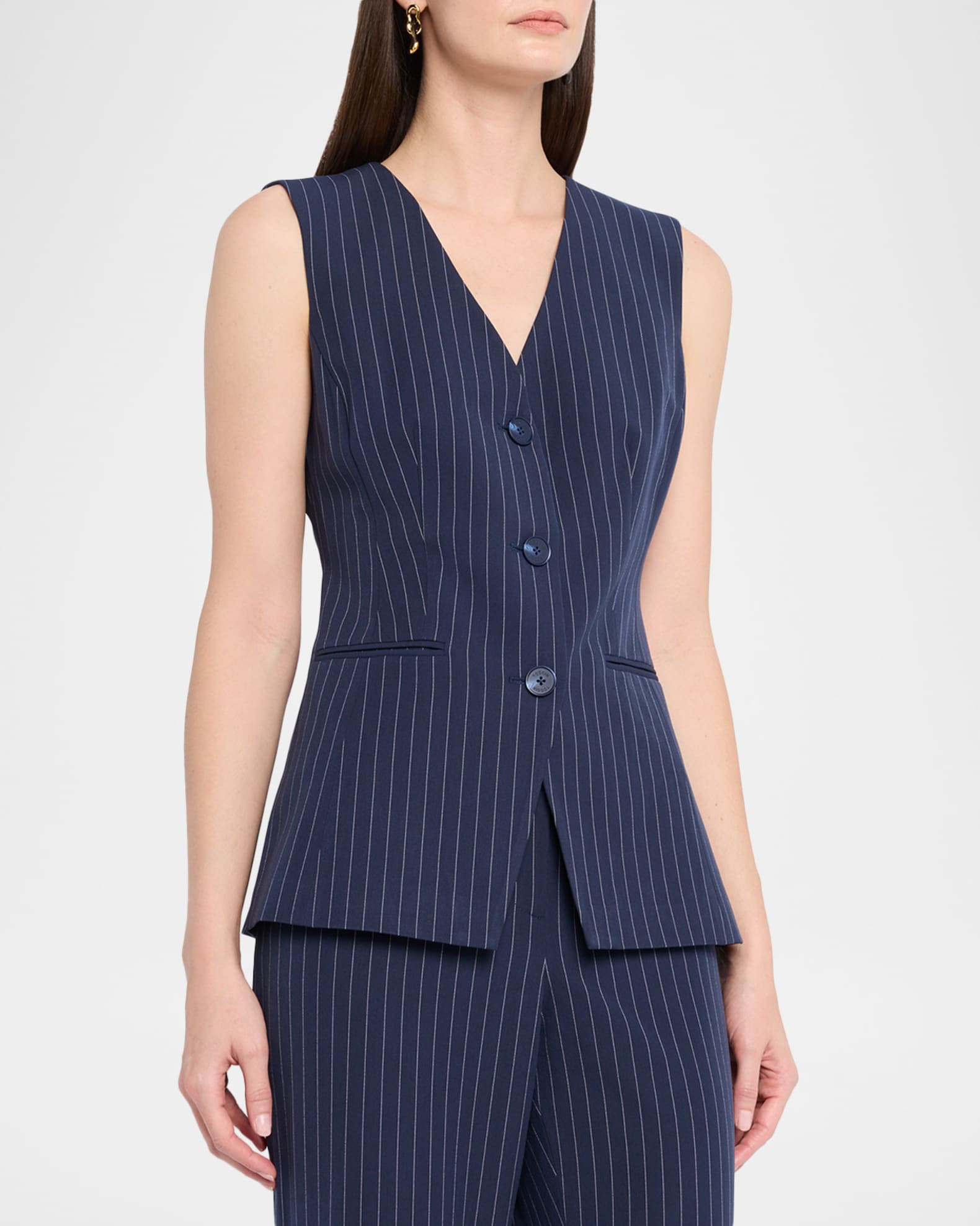 Toccin Tibbie Striped Cutaway Vest | Neiman Marcus