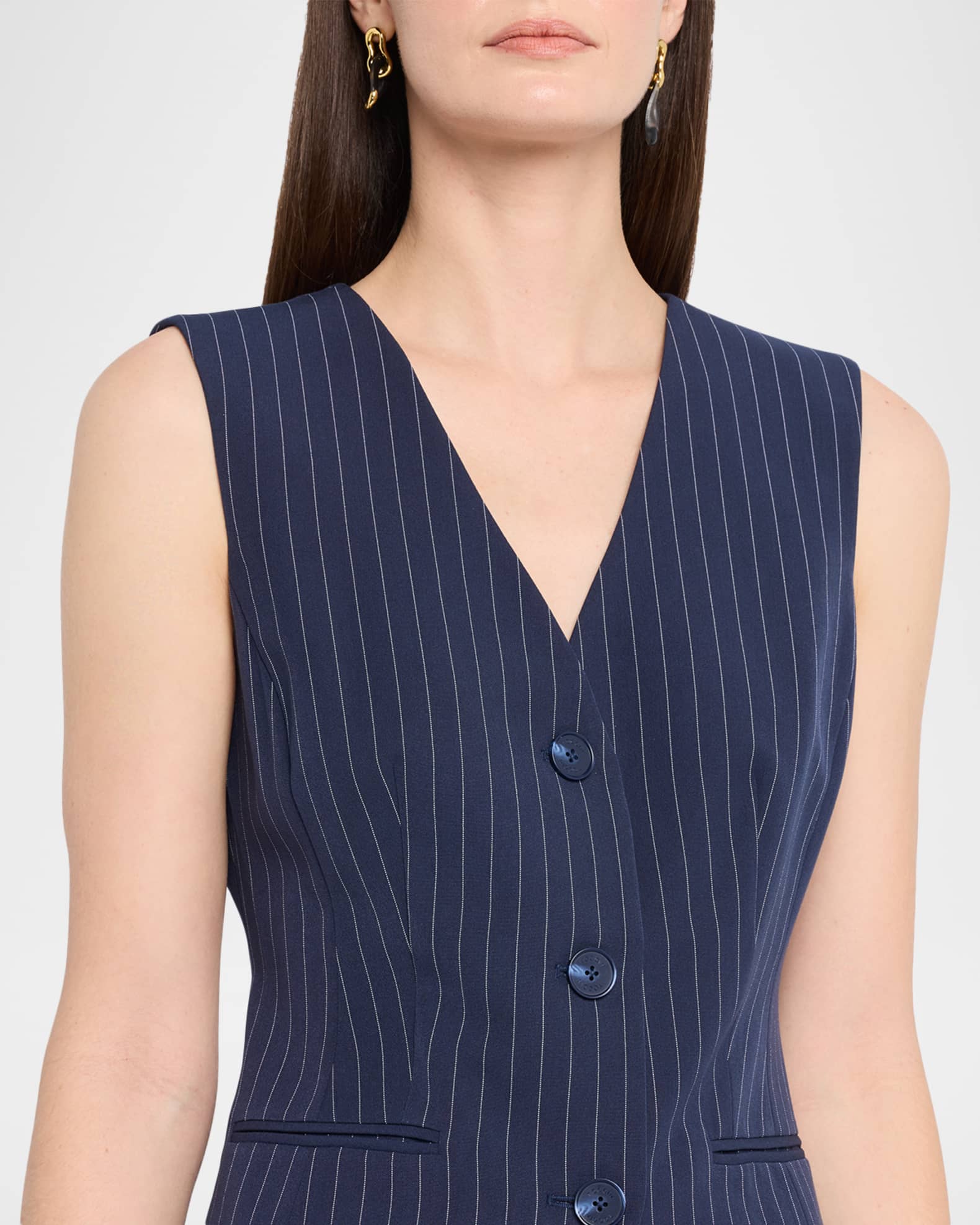 Toccin Tibbie Striped Cutaway Vest | Neiman Marcus