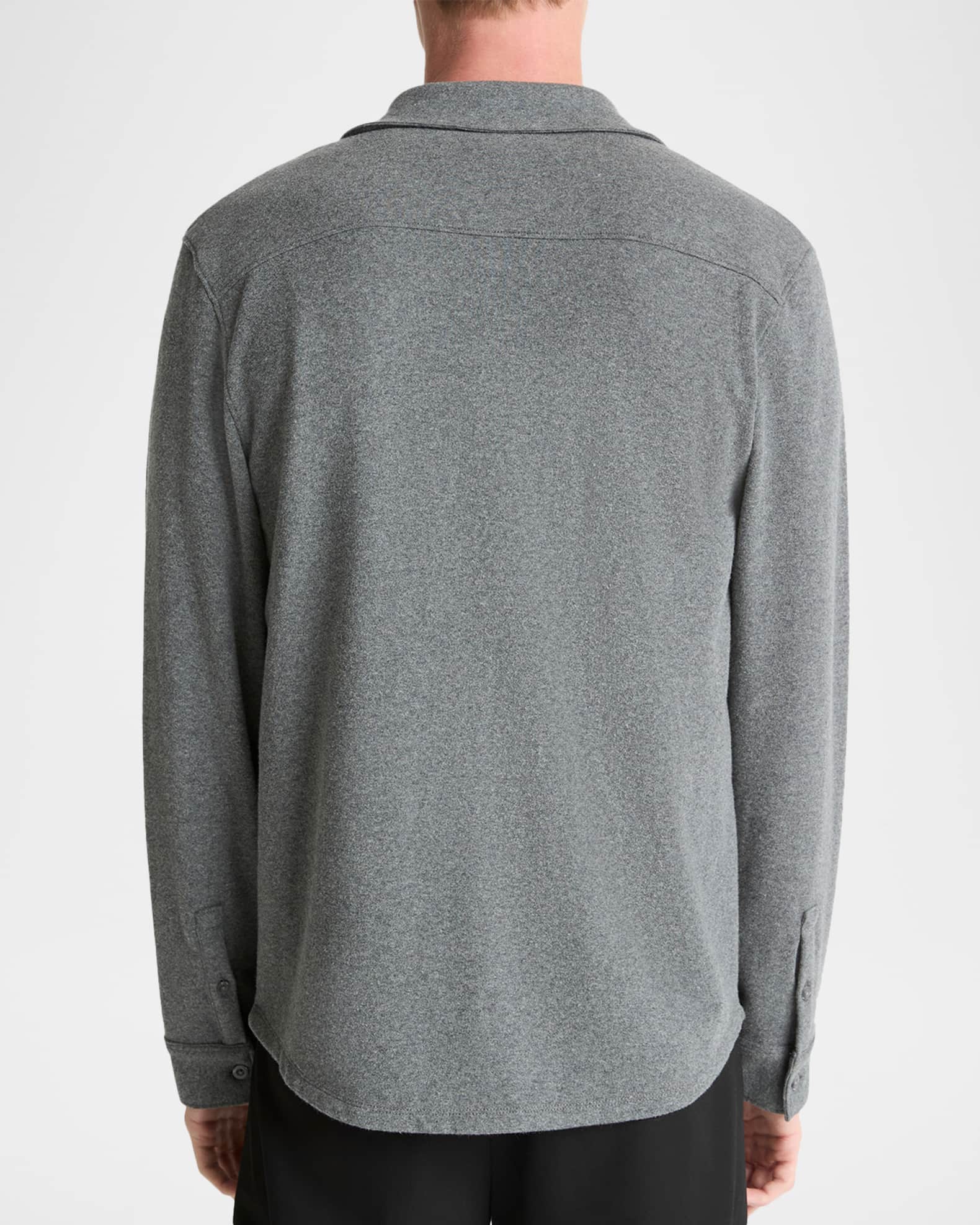 Vince Men's Knit Cotton-Blend Button-Down Shirt | Neiman Marcus