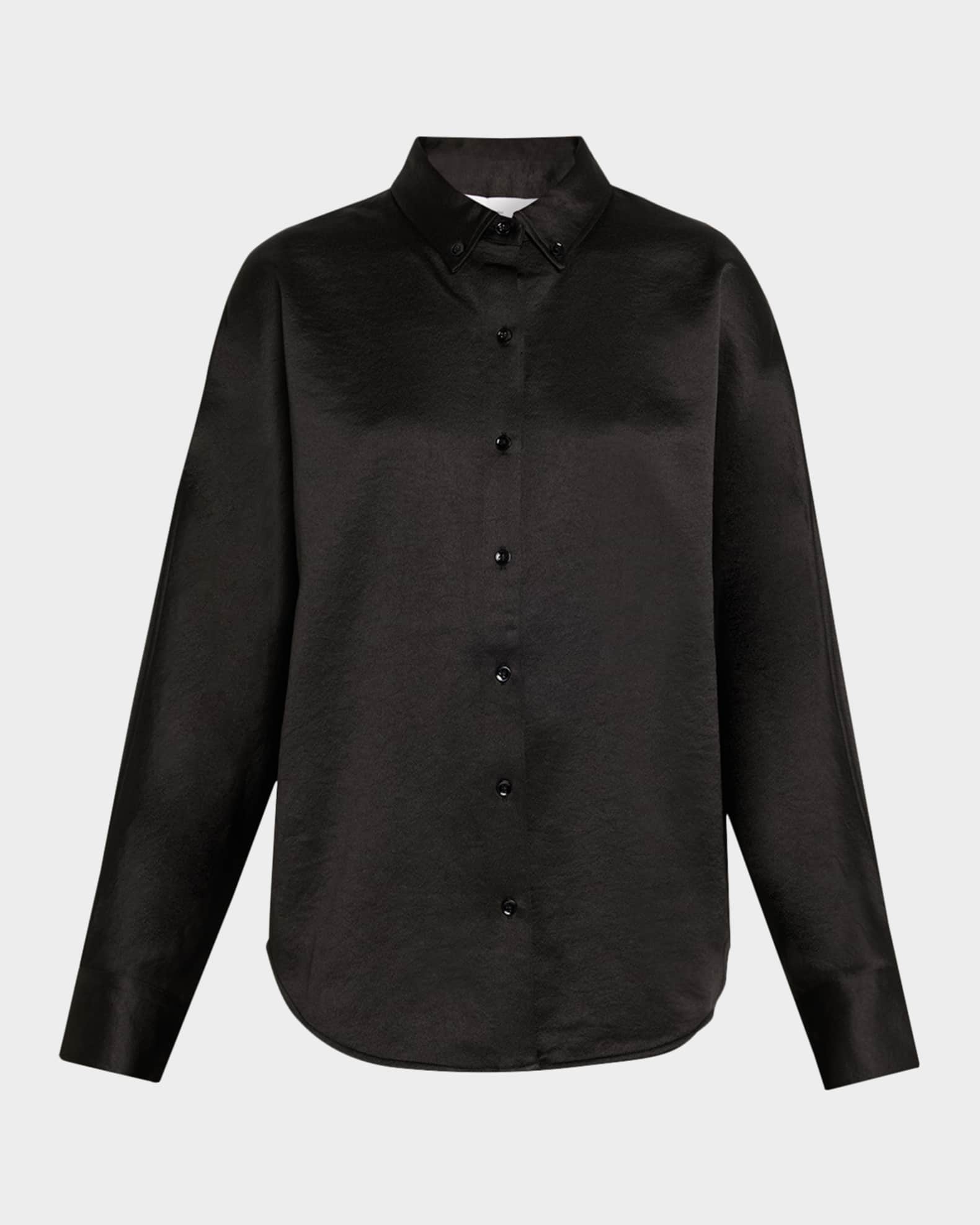 Proenza Schouler White Label Caroline Button-Front Crepe Shirt | Neiman ...