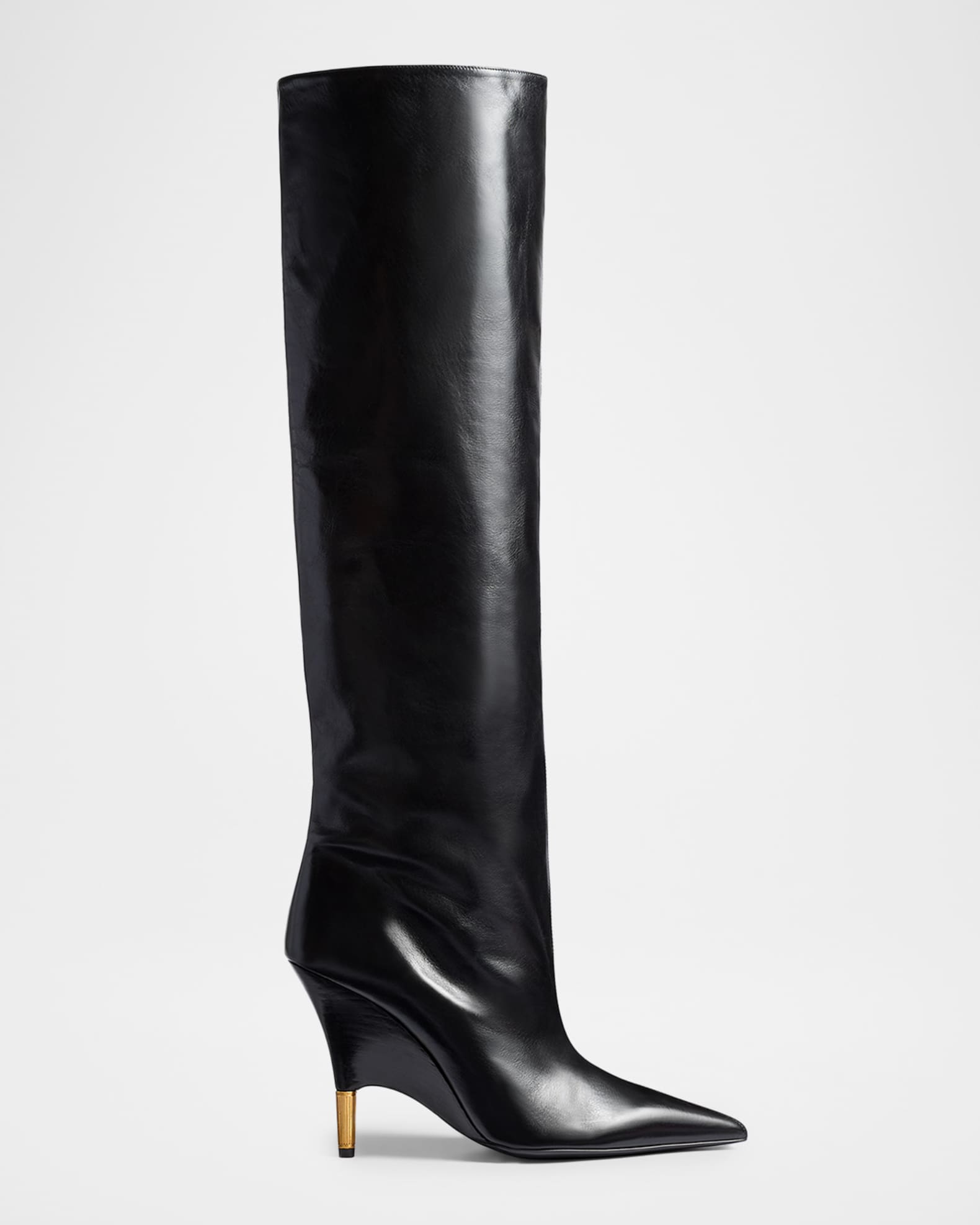 Khaite Bella Leather Knee-High Boots | Neiman Marcus