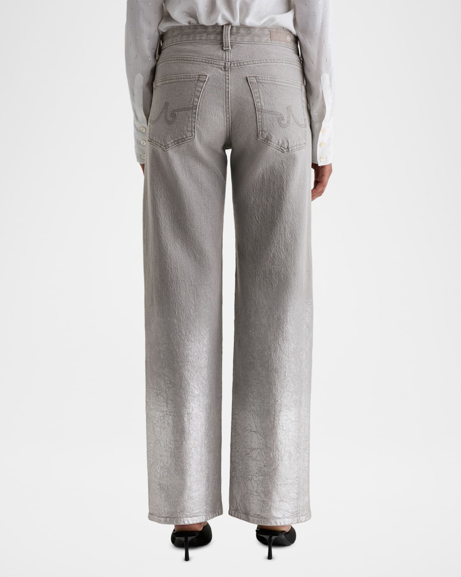 AG Jeans Saige Mid-Rise Wide-Leg Jeans | Neiman Marcus