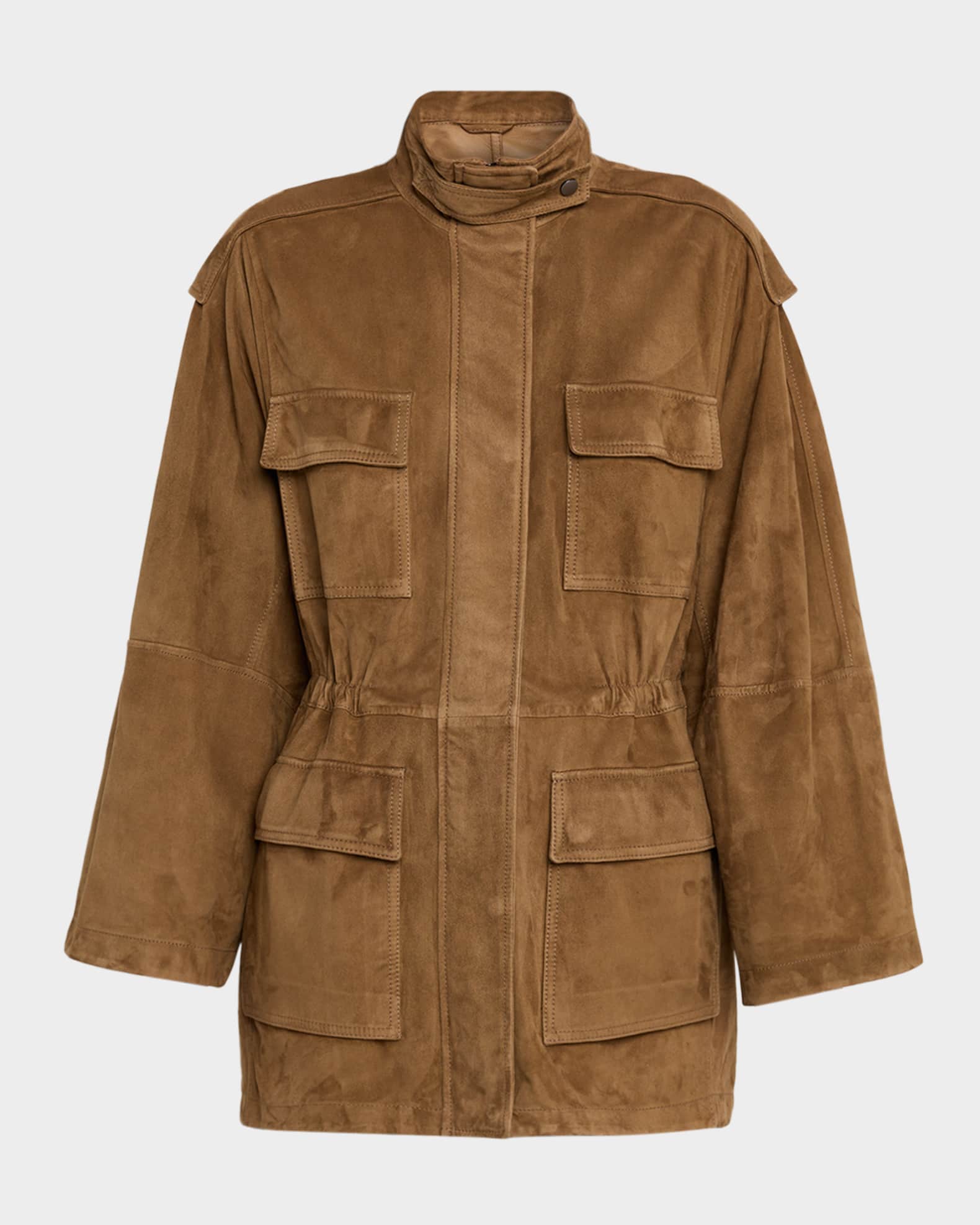 Brunello Cucinelli Couture Suede Utility Jacket | Neiman Marcus