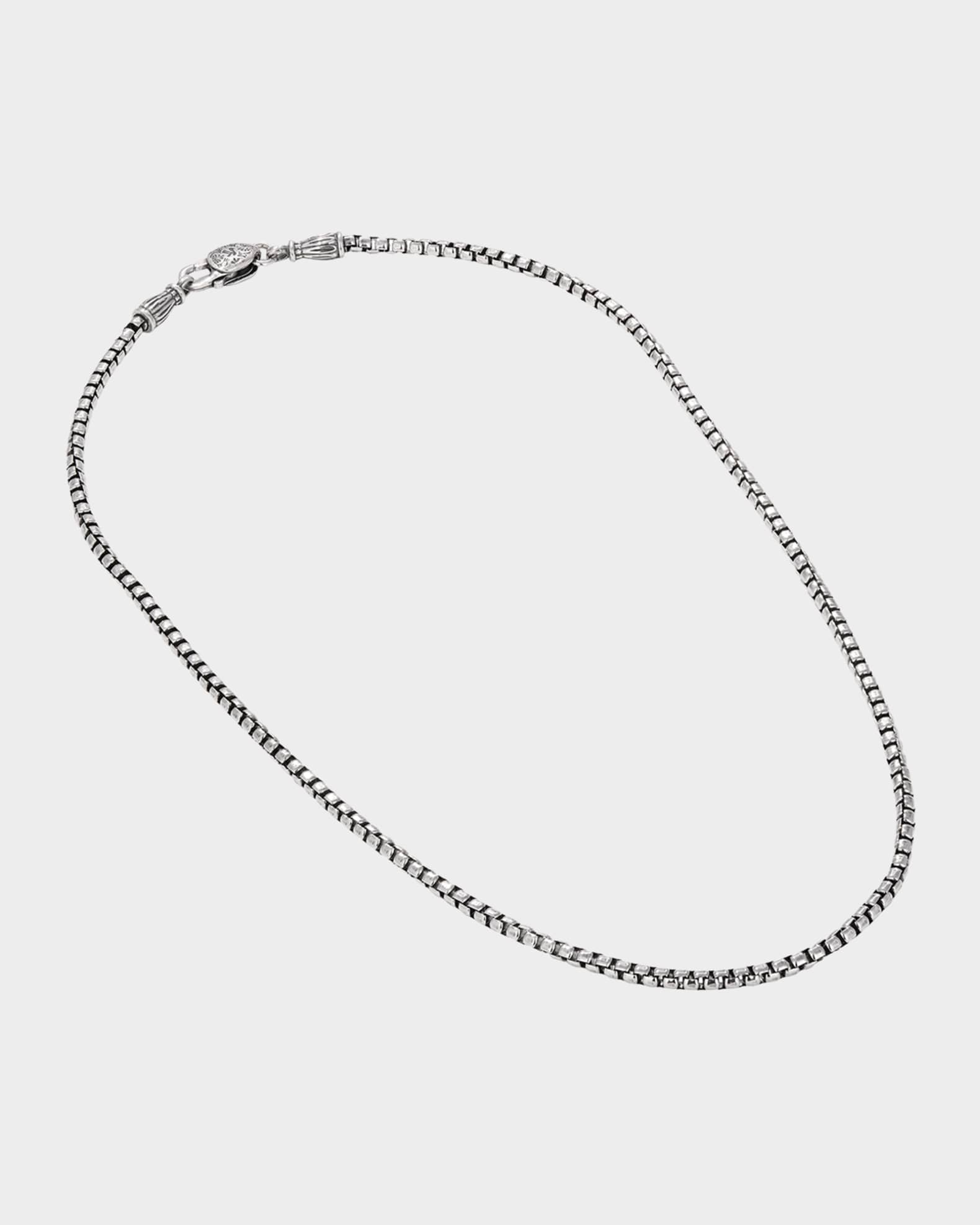 Konstantino Sterling Silver Box Link Chain Necklace, 22"L | Neiman Marcus