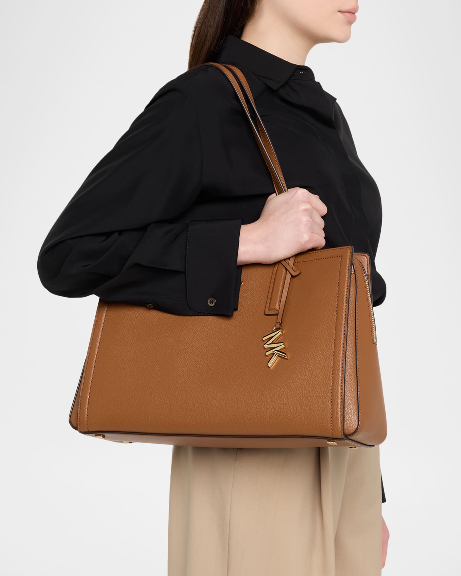 MICHAEL Michael Kors Laila Medium Leather Tote Bag | Neiman Marcus