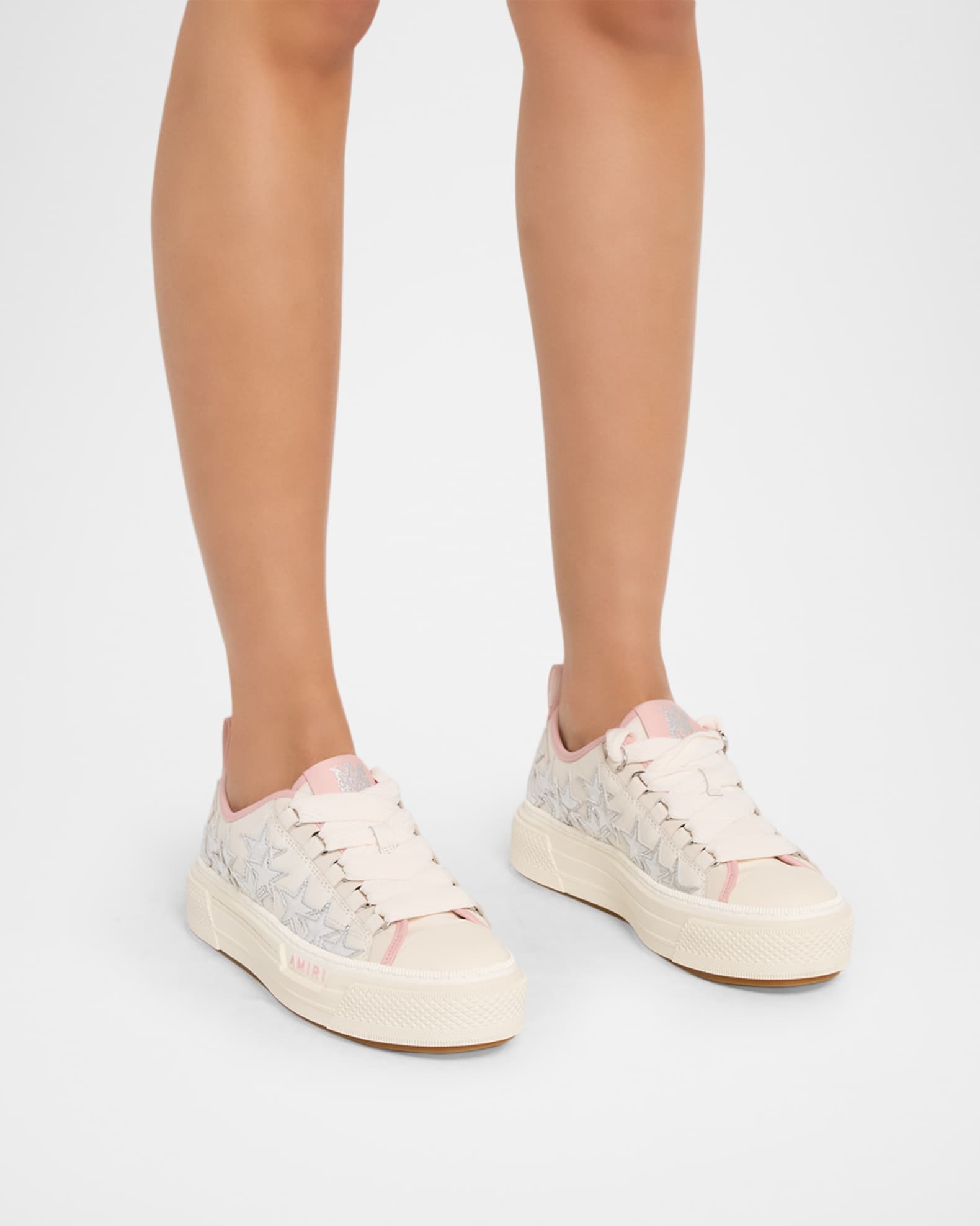 Amiri Metallic Stars Court Low Leather Low-Top Sneakers | Neiman Marcus