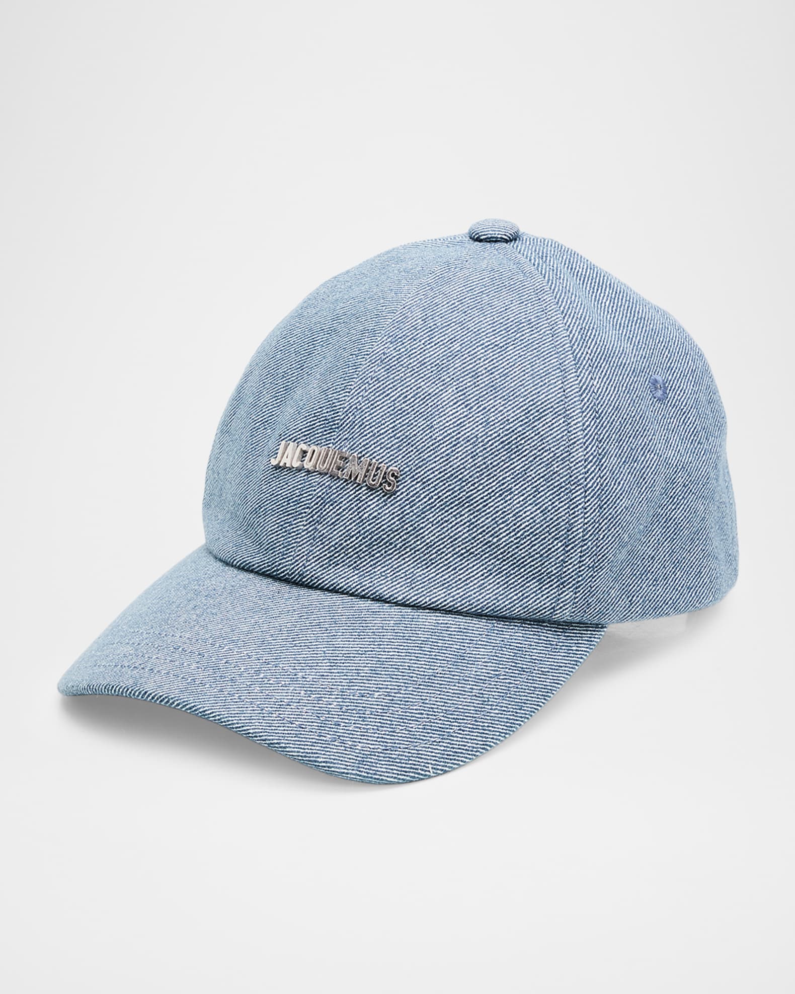 Jacquemus Men's The Gadjo Metal-Logo Denim Six-Panel Baseball Cap ...
