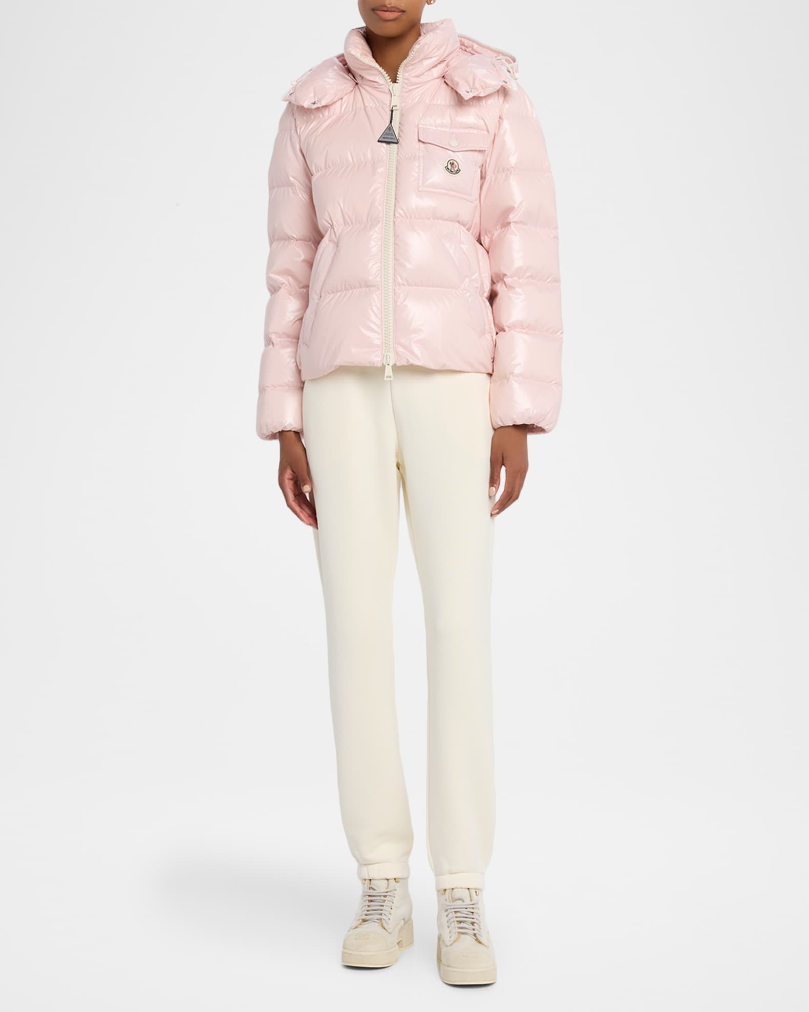 Moncler Andro Hooded Short Down Jacket | Neiman Marcus