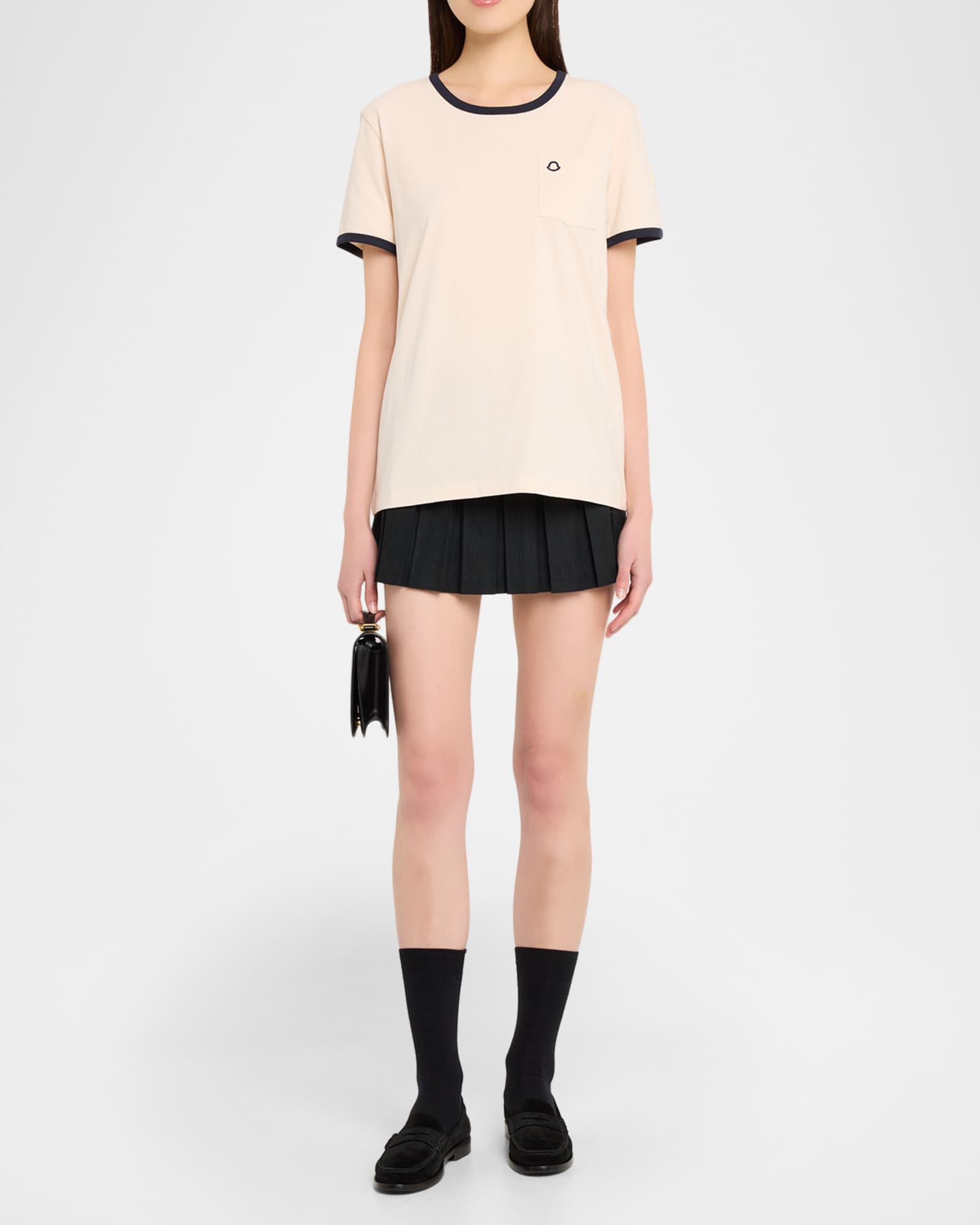 Moncler Short-Sleeve Ringer Tee | Neiman Marcus