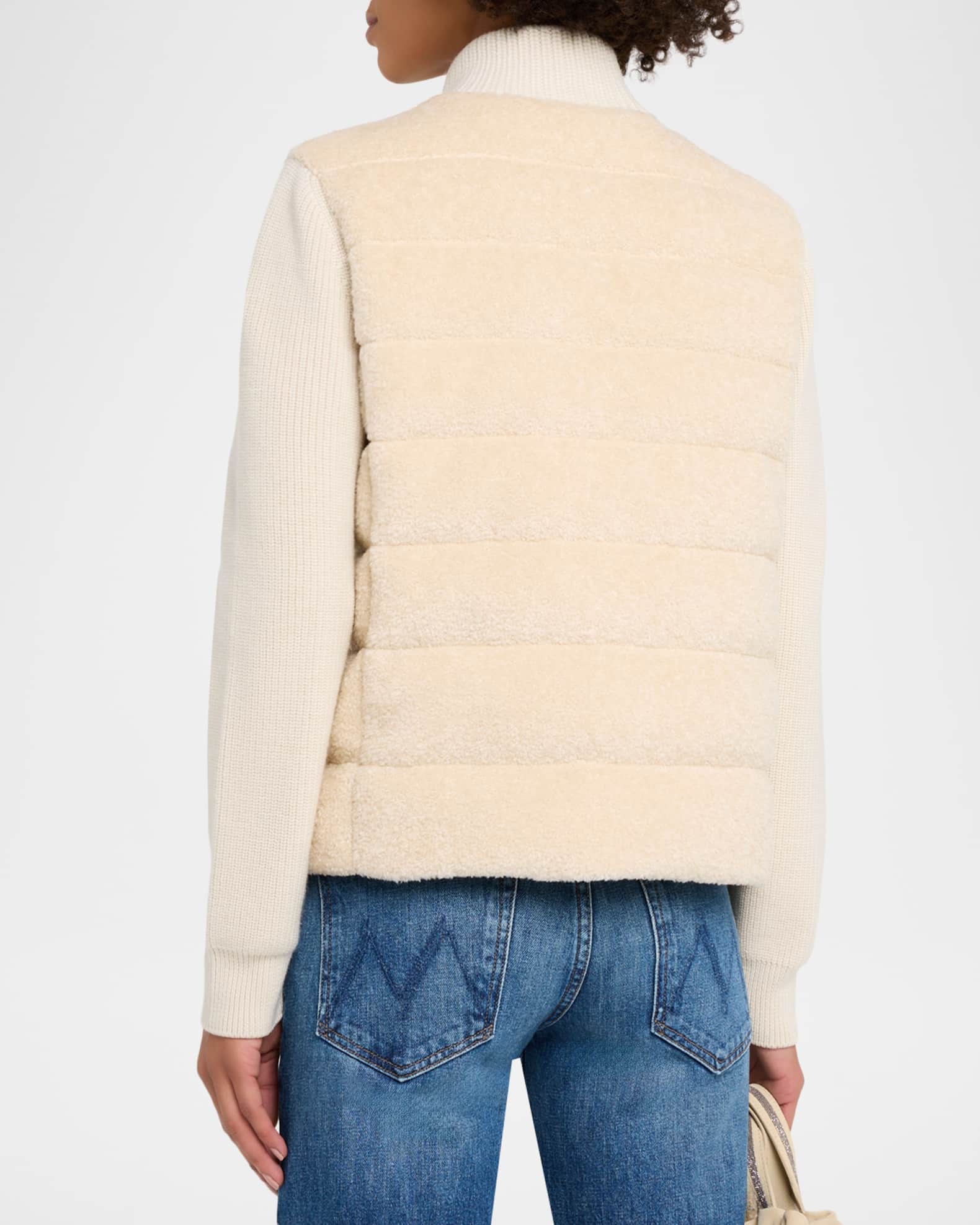 Moncler Padded Teddy & Wool Cardigan | Neiman Marcus