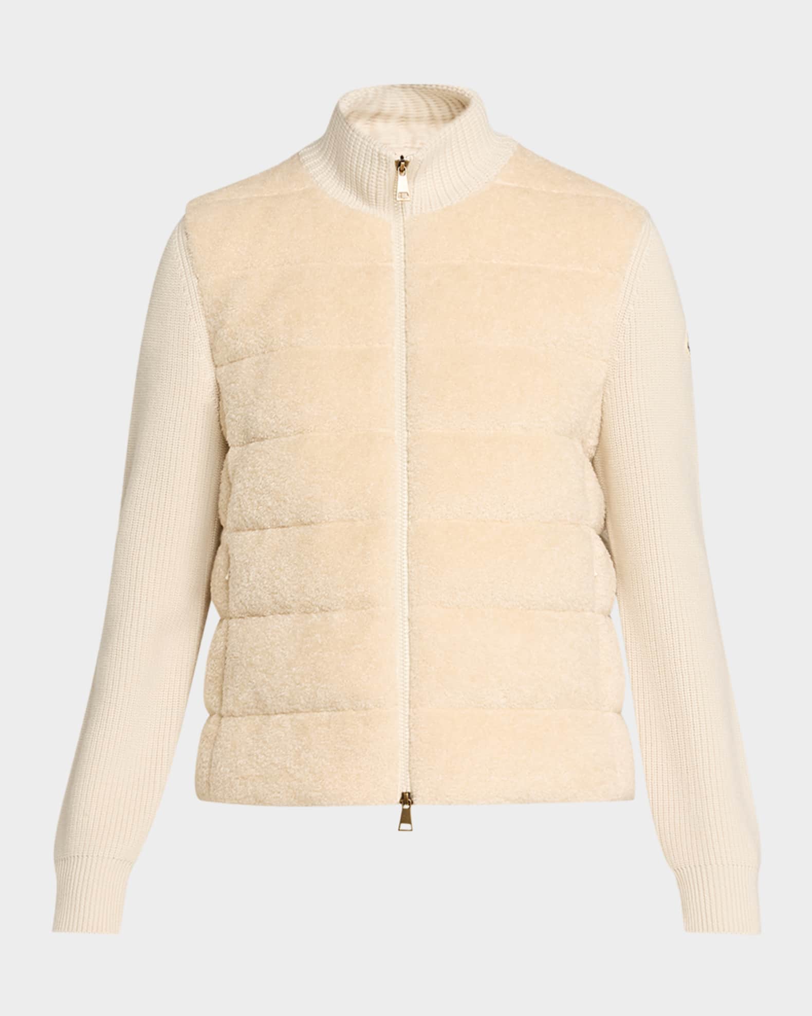 Moncler Padded Teddy & Wool Cardigan | Neiman Marcus