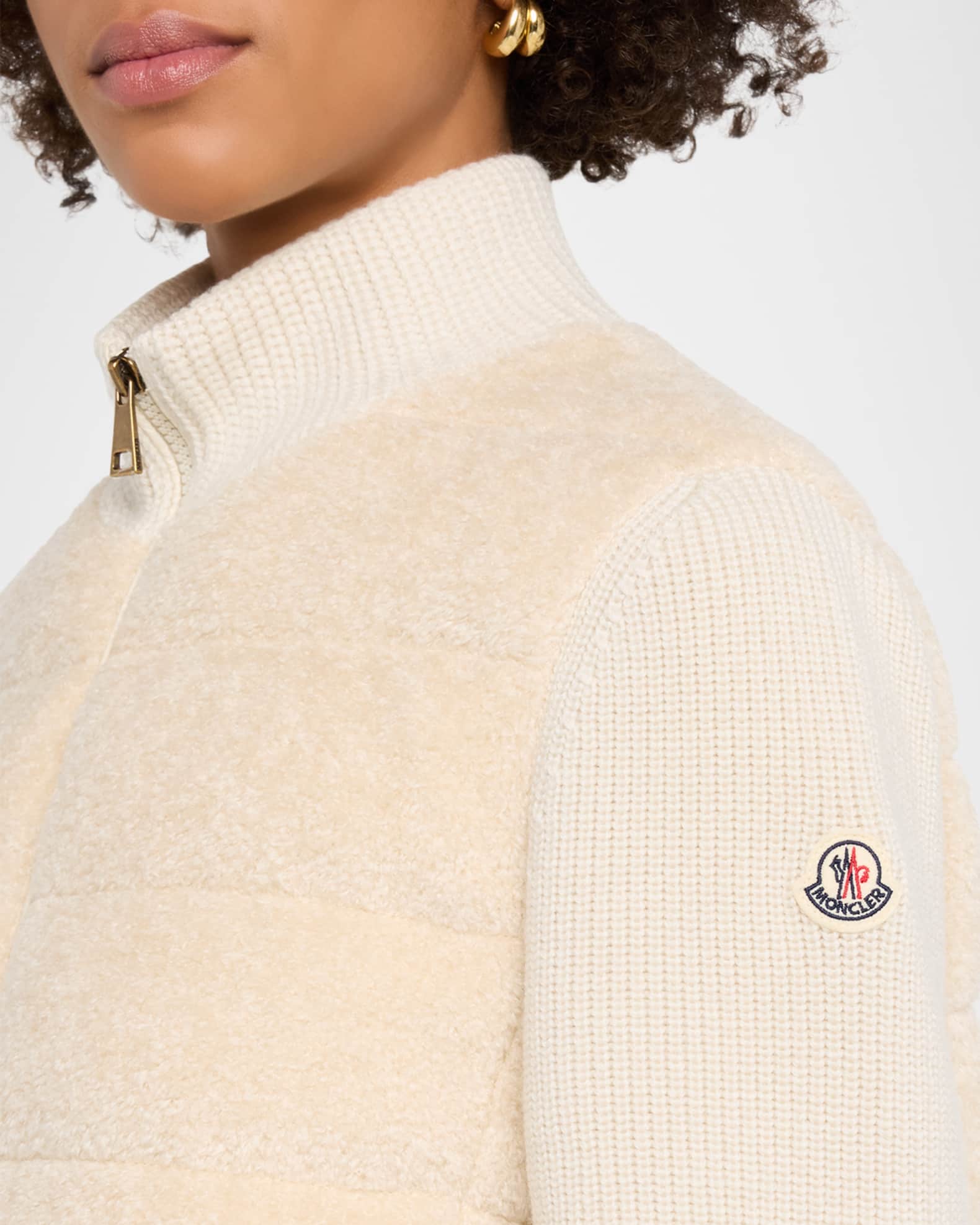 Moncler Padded Teddy & Wool Cardigan | Neiman Marcus