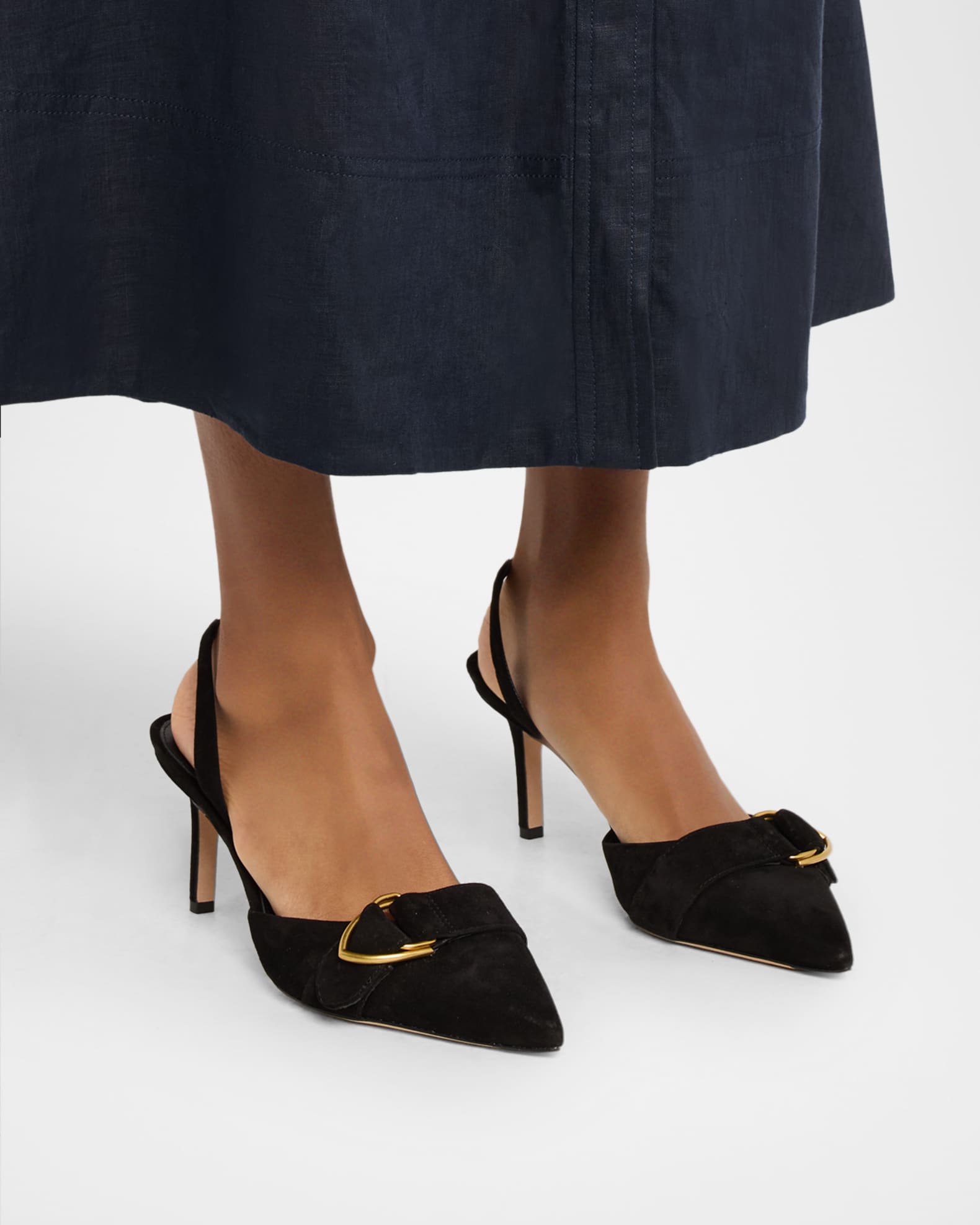 Veronica Beard Loralyn Suede Slingback Pumps | Neiman Marcus