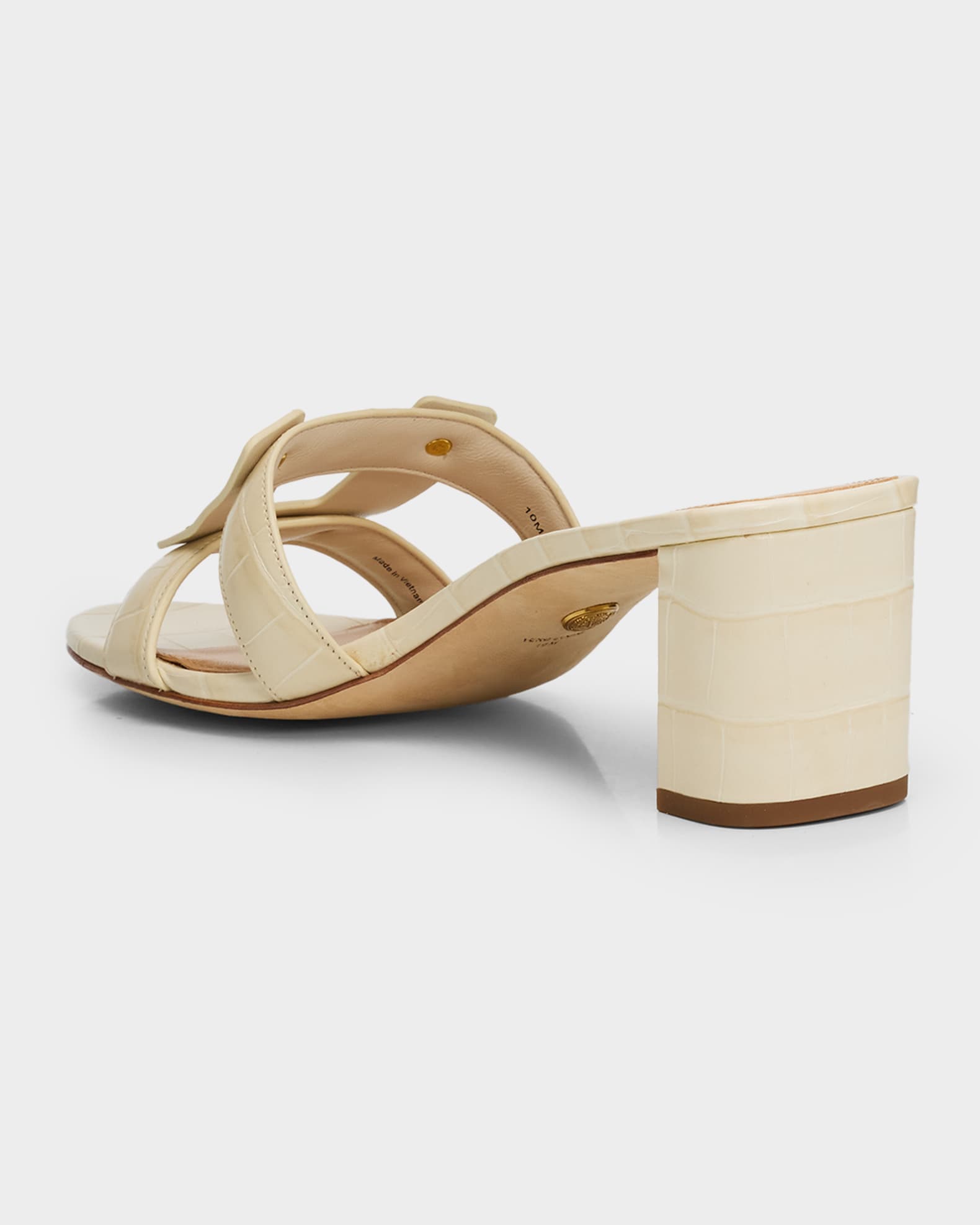 Veronica Beard 55mm Via Croc-Embossed Leather Block-Heel Sandals ...