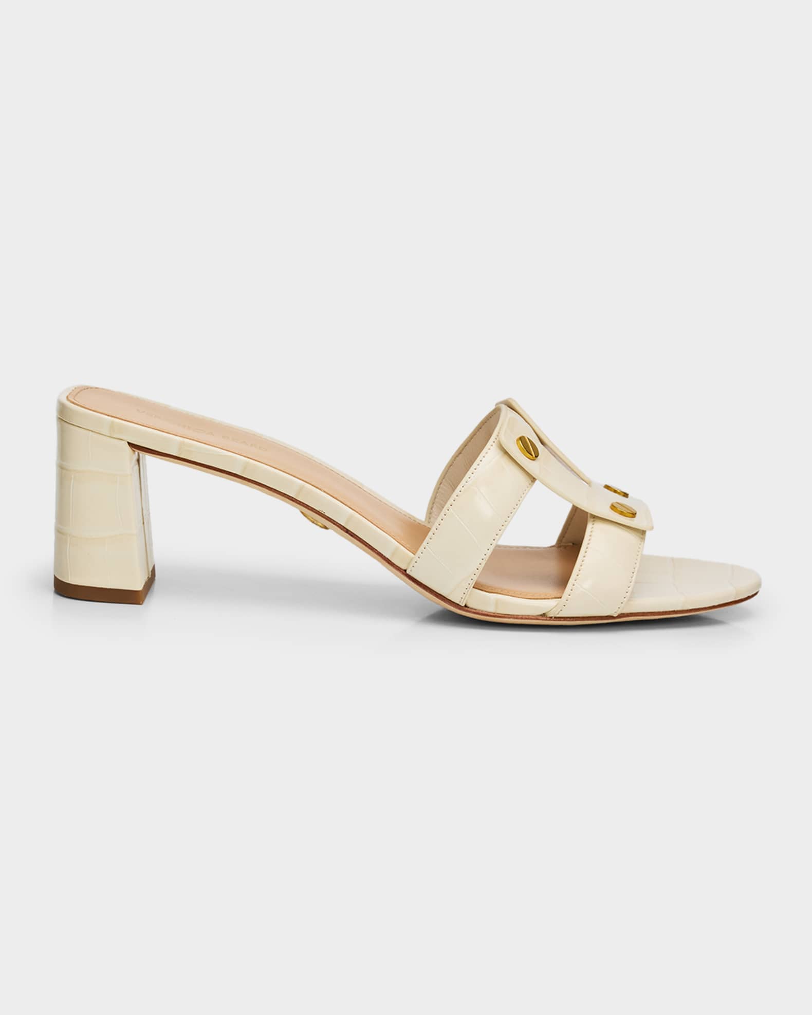 Veronica Beard 55mm Via Croc-Embossed Leather Block-Heel Sandals ...