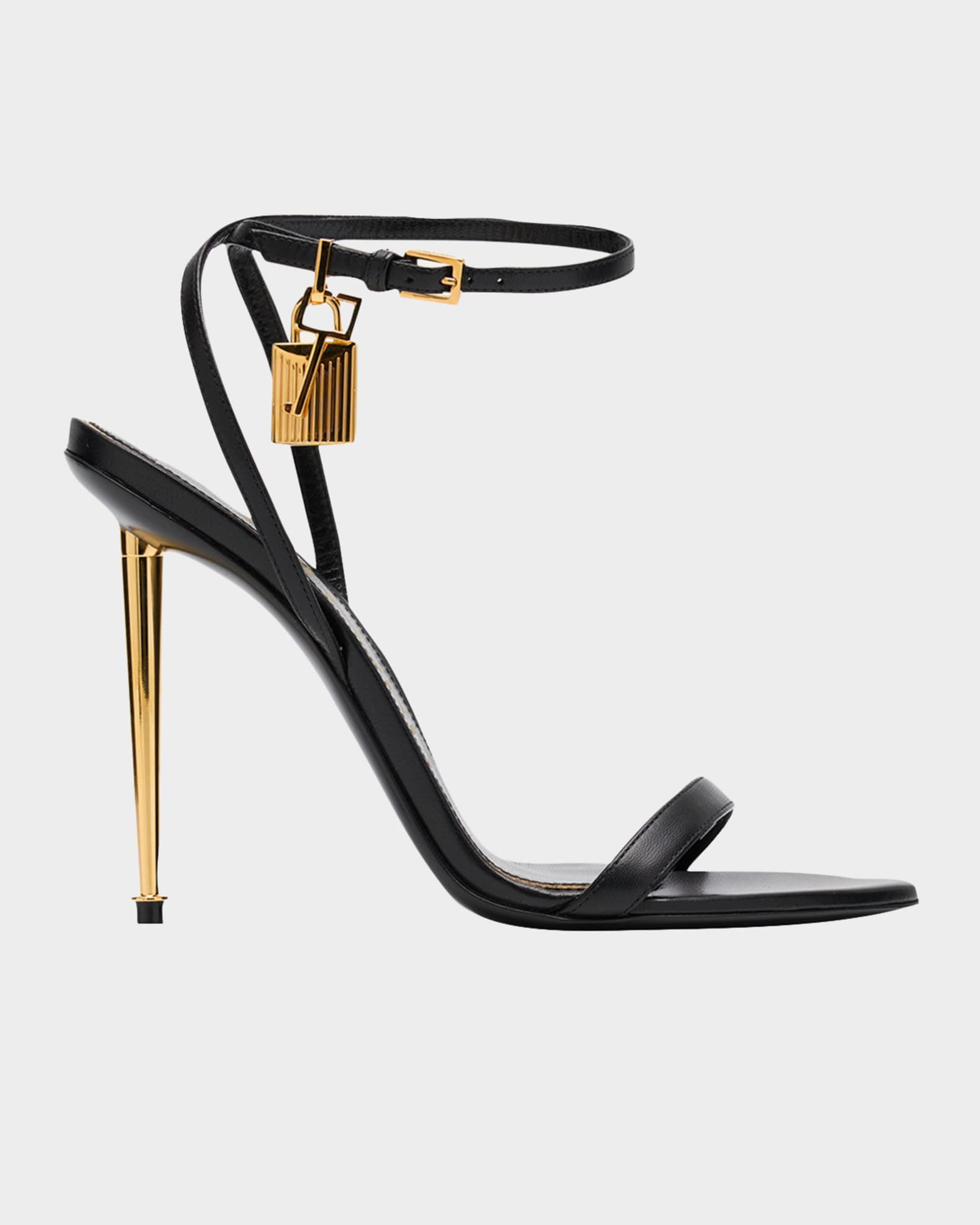 TOM FORD 105mm Lock Goatskin Leather Sandals | Neiman Marcus