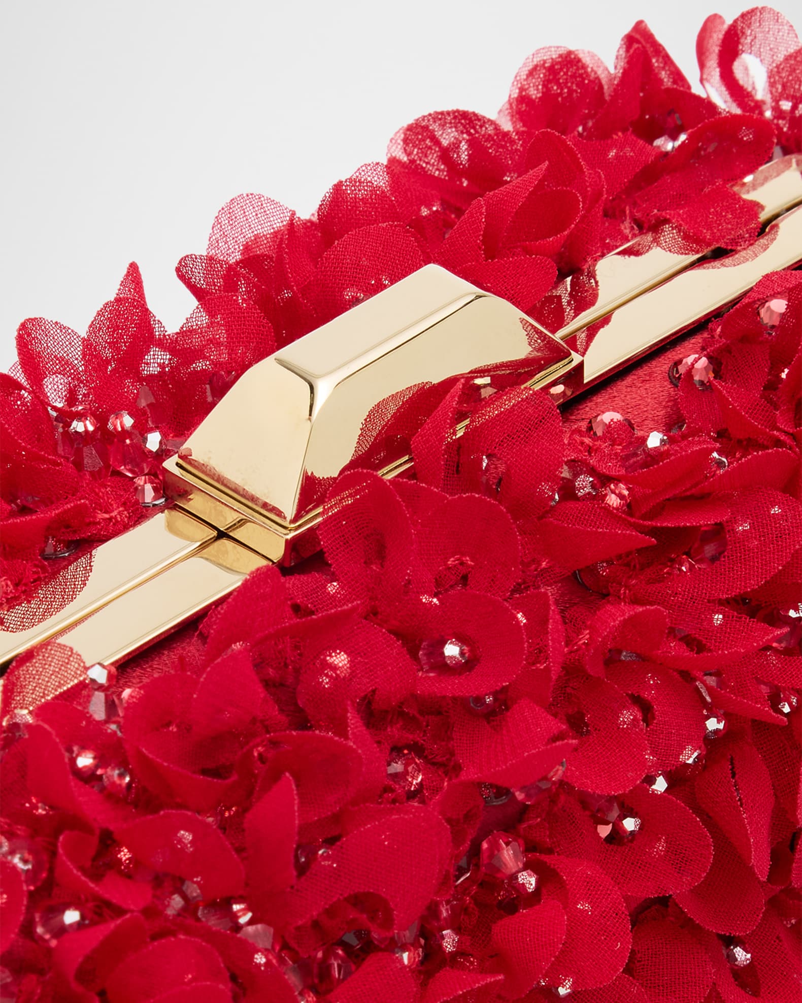 Jimmy Choo Cloud Beaded Petal Ruffle Clutch Bag | Neiman Marcus