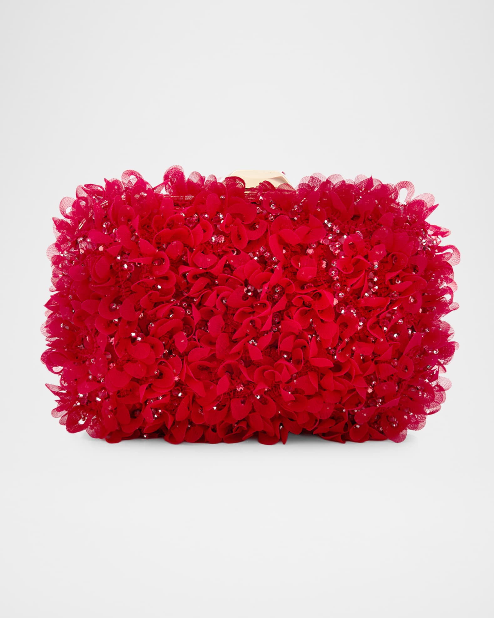 Jimmy Choo Cloud Beaded Petal Ruffle Clutch Bag | Neiman Marcus