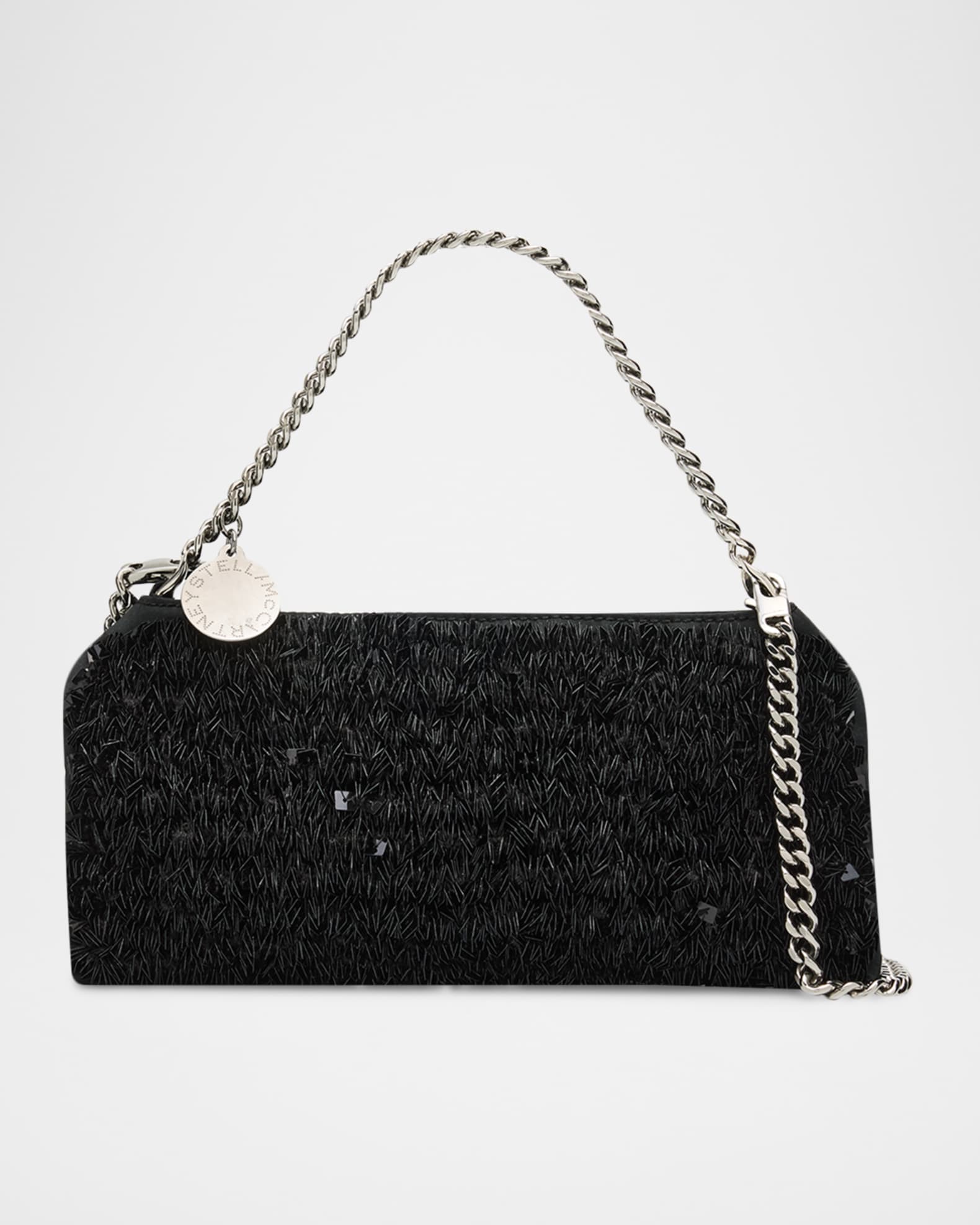 black sequin handbag